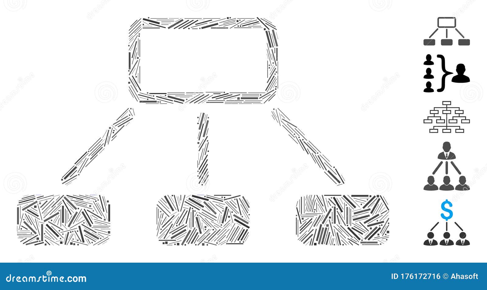 Hatch Collage Hierarchy Icon Stock Illustration - Illustration of chart ...