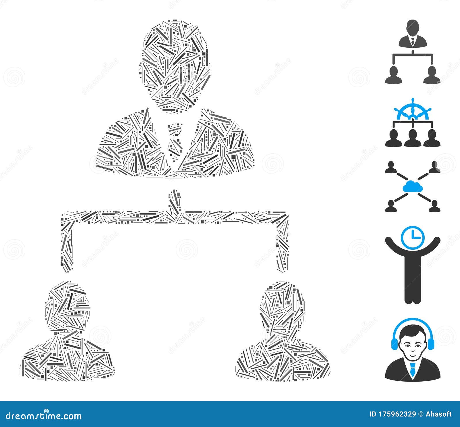 Collage Hierarchy With Scratched Podium Stamp Stock Photography ...
