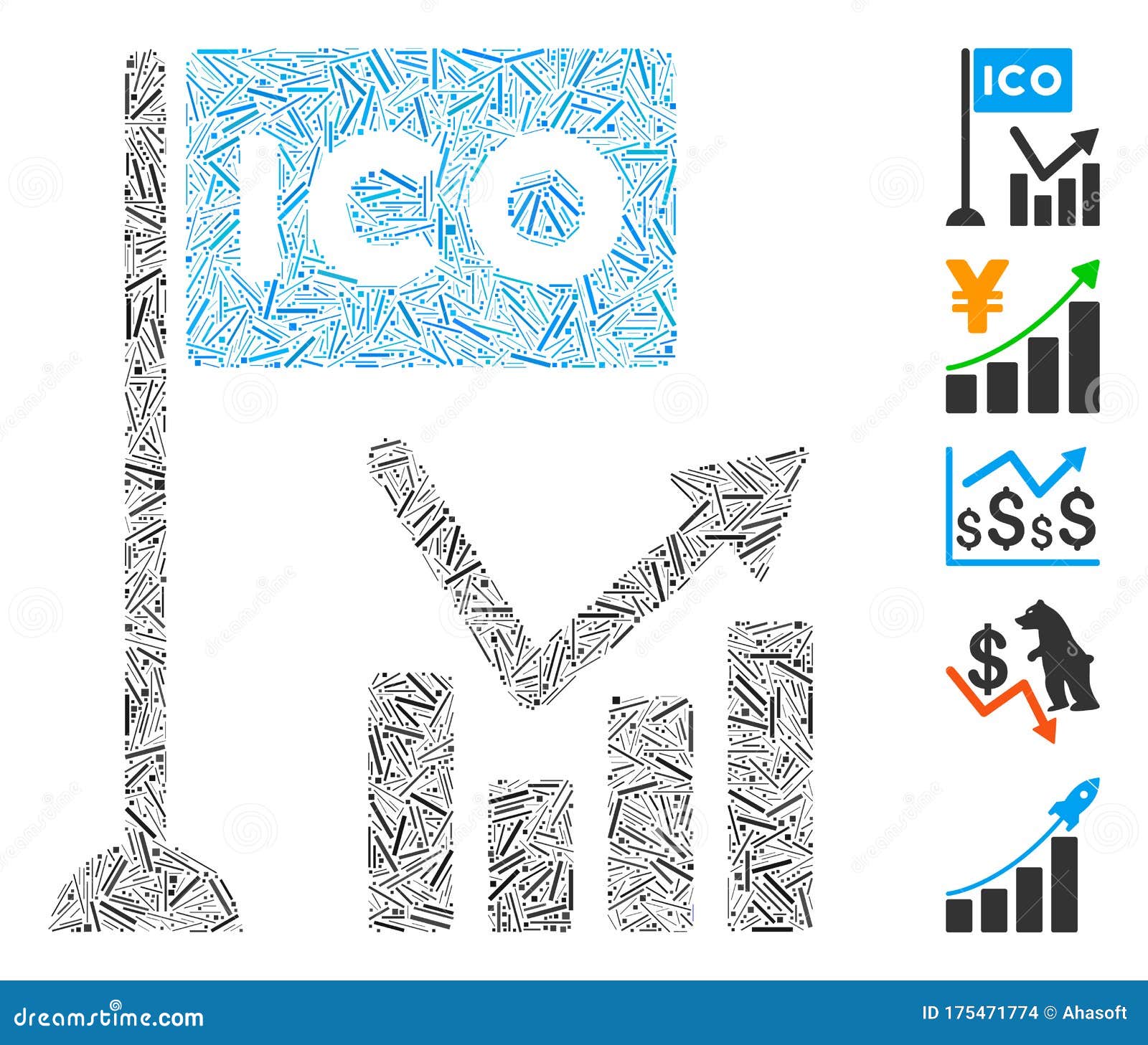 Hatch Collage ICO Trend Chart Stock Illustration - Illustration of ...