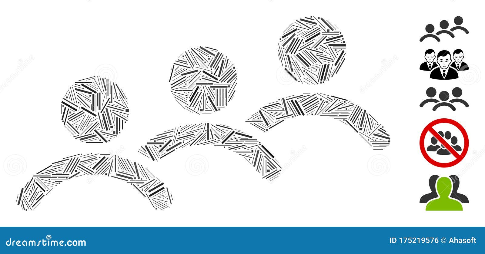 Hatch Collage Man Queue Icon Stock Illustration - Illustration of ...