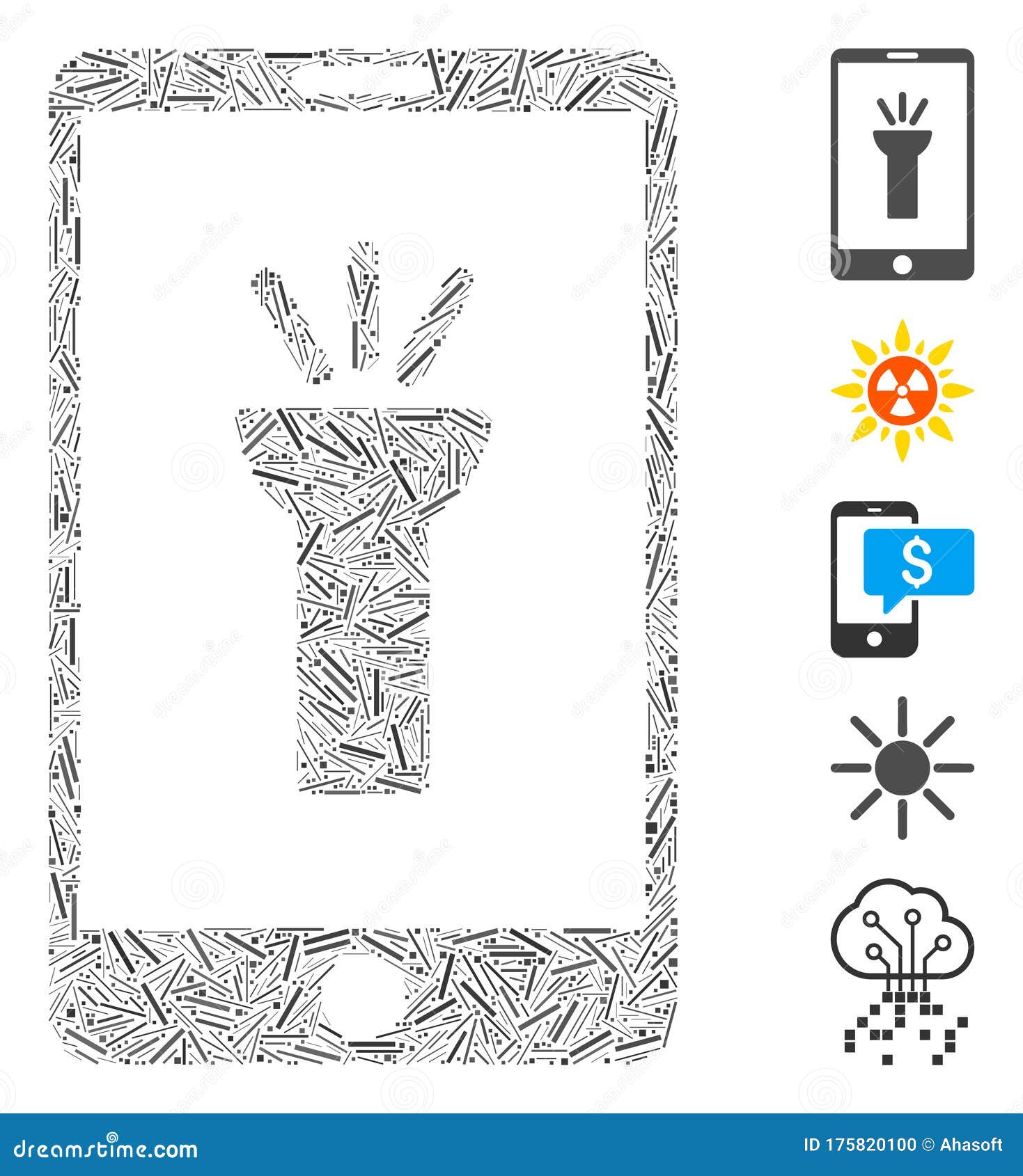 Hatch Collage Mobile Torch App Icon Stock Illustration - Illustration ...