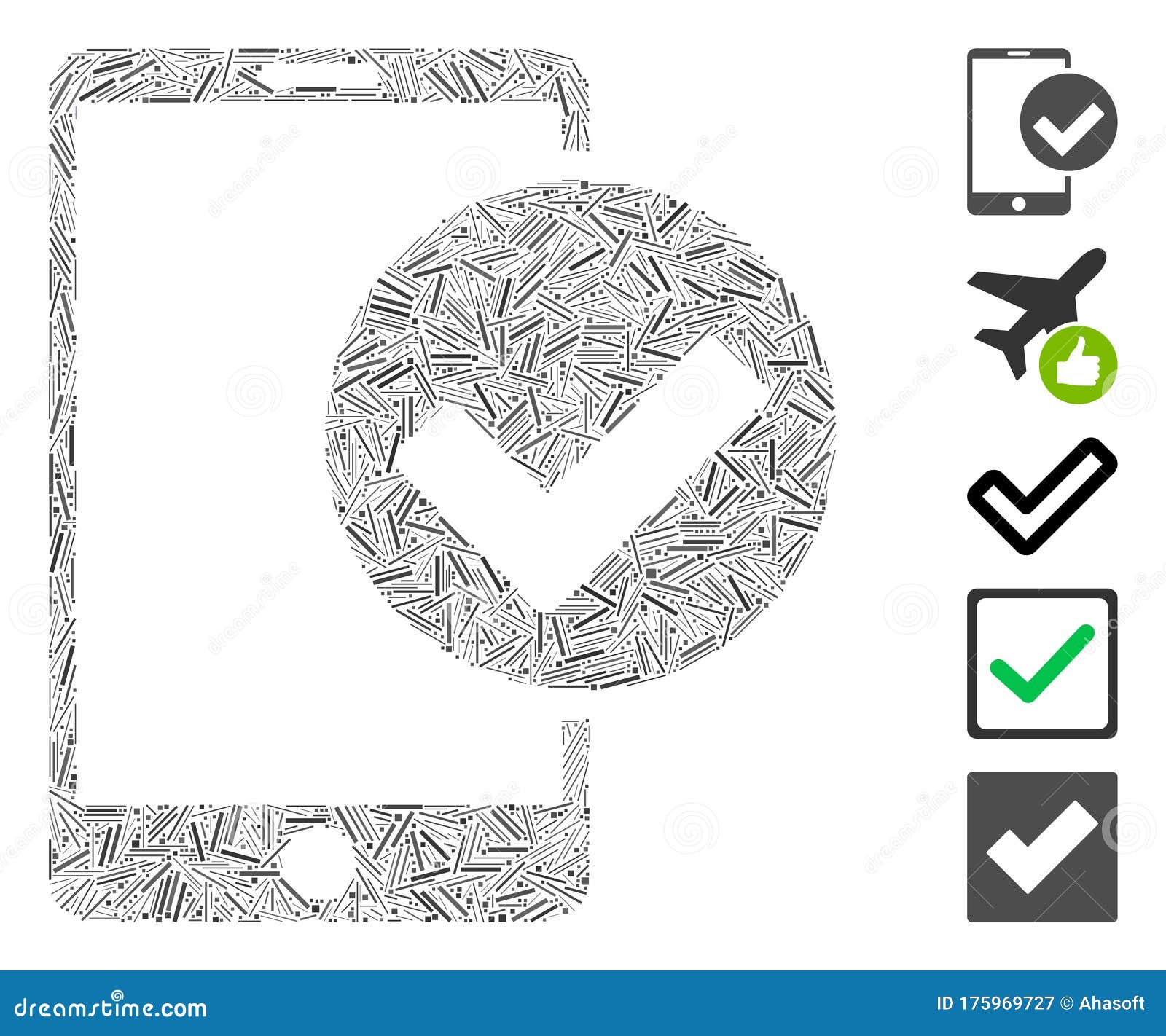 Hatch Collage Phone OK Icon Stock Illustration - Illustration of ...