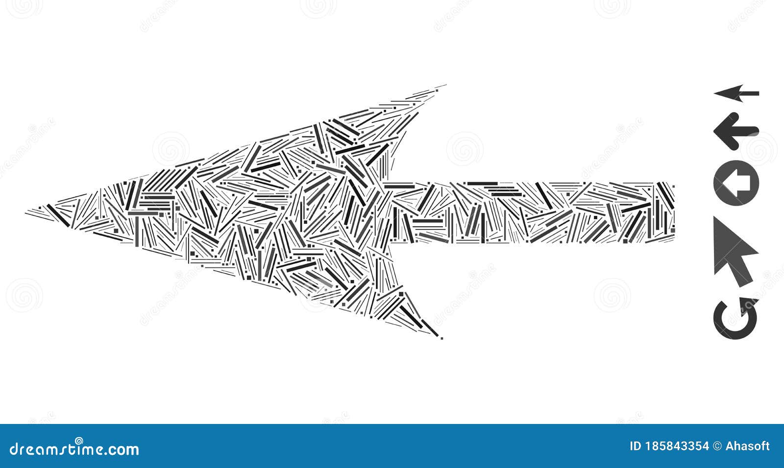 Hatch Collage Sharp Left Arrow Icon Stock Illustration - Illustration ...