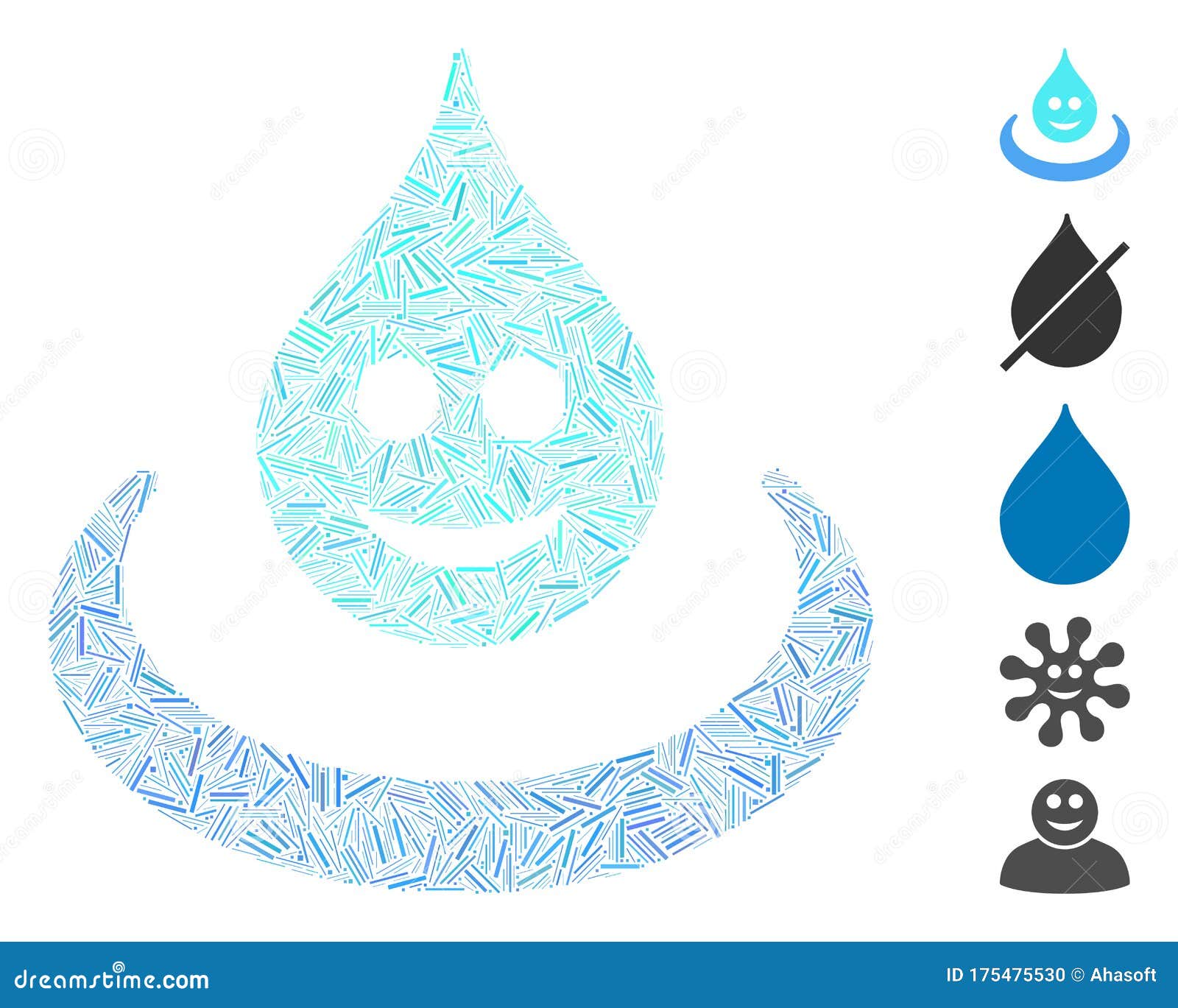Hatch Collage Smile Drop Ripple Stock Illustration - Illustration of ...
