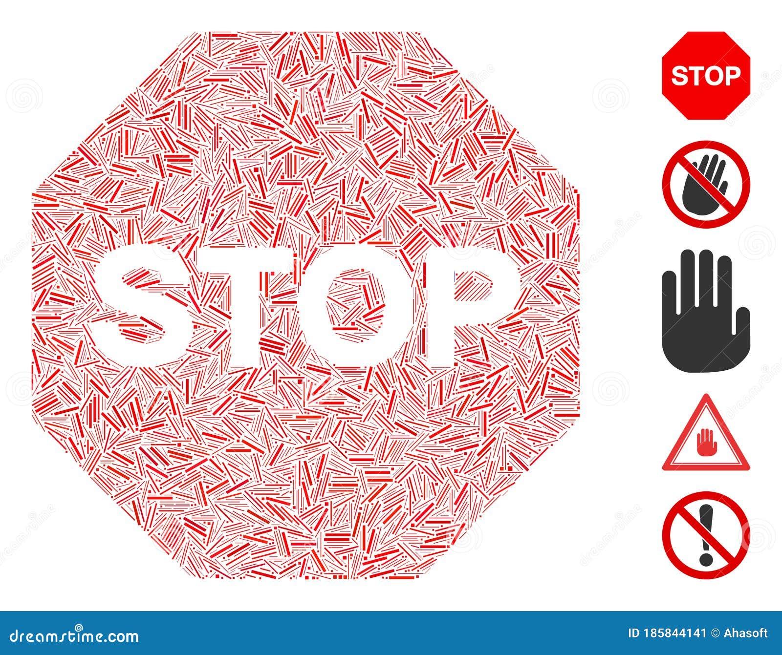 Hatch Collage Stop Sign Icon Stock Illustration - Illustration of ...