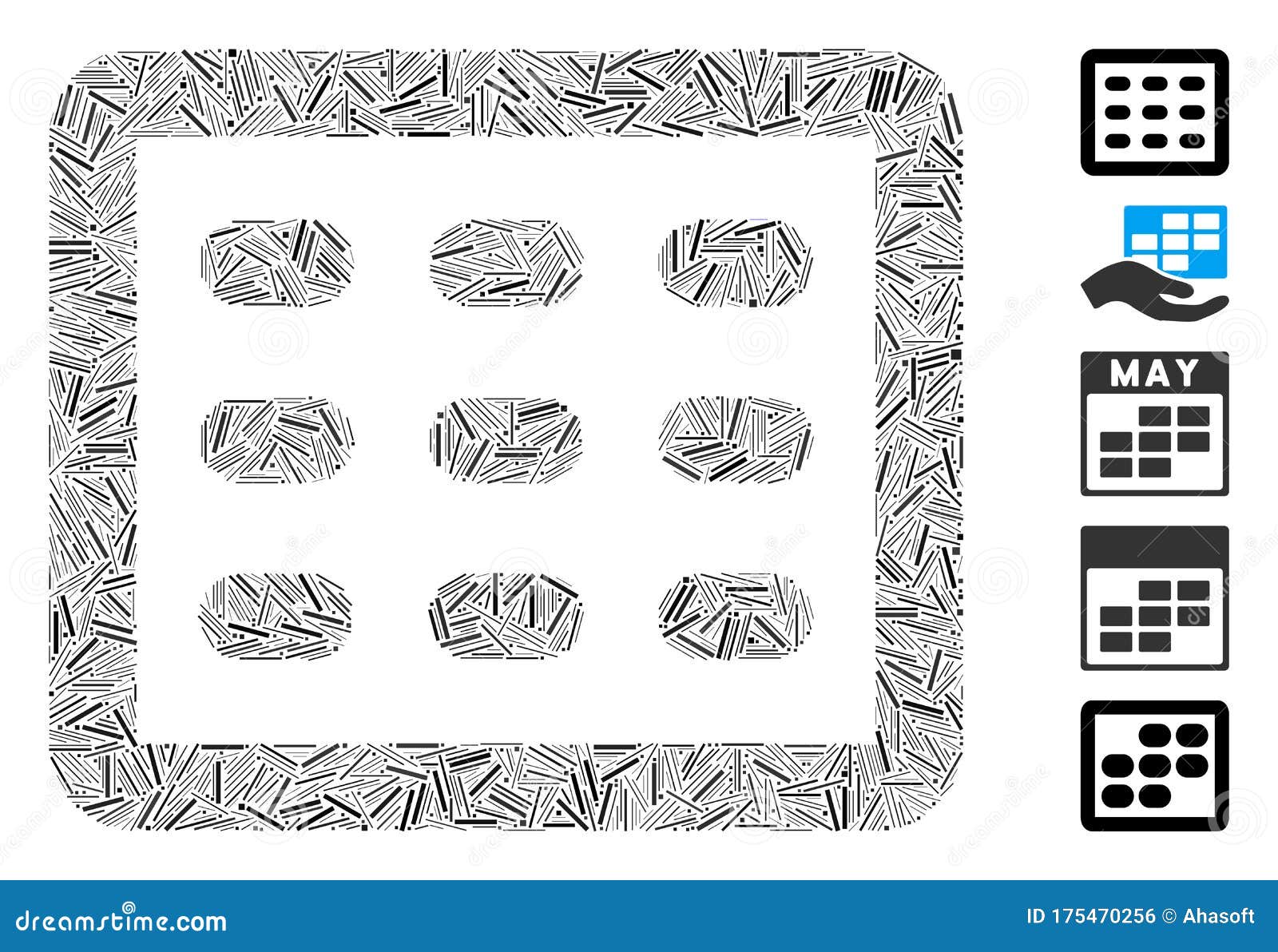 Collage Table Grid With Textured Shortlist Stamp Royalty-Free Stock ...