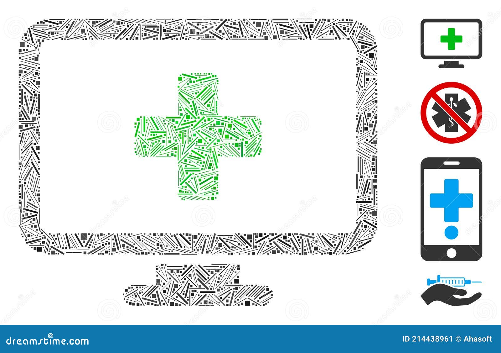 Hatch Computer Treatment Icon Vector Collage Stock Vector ...