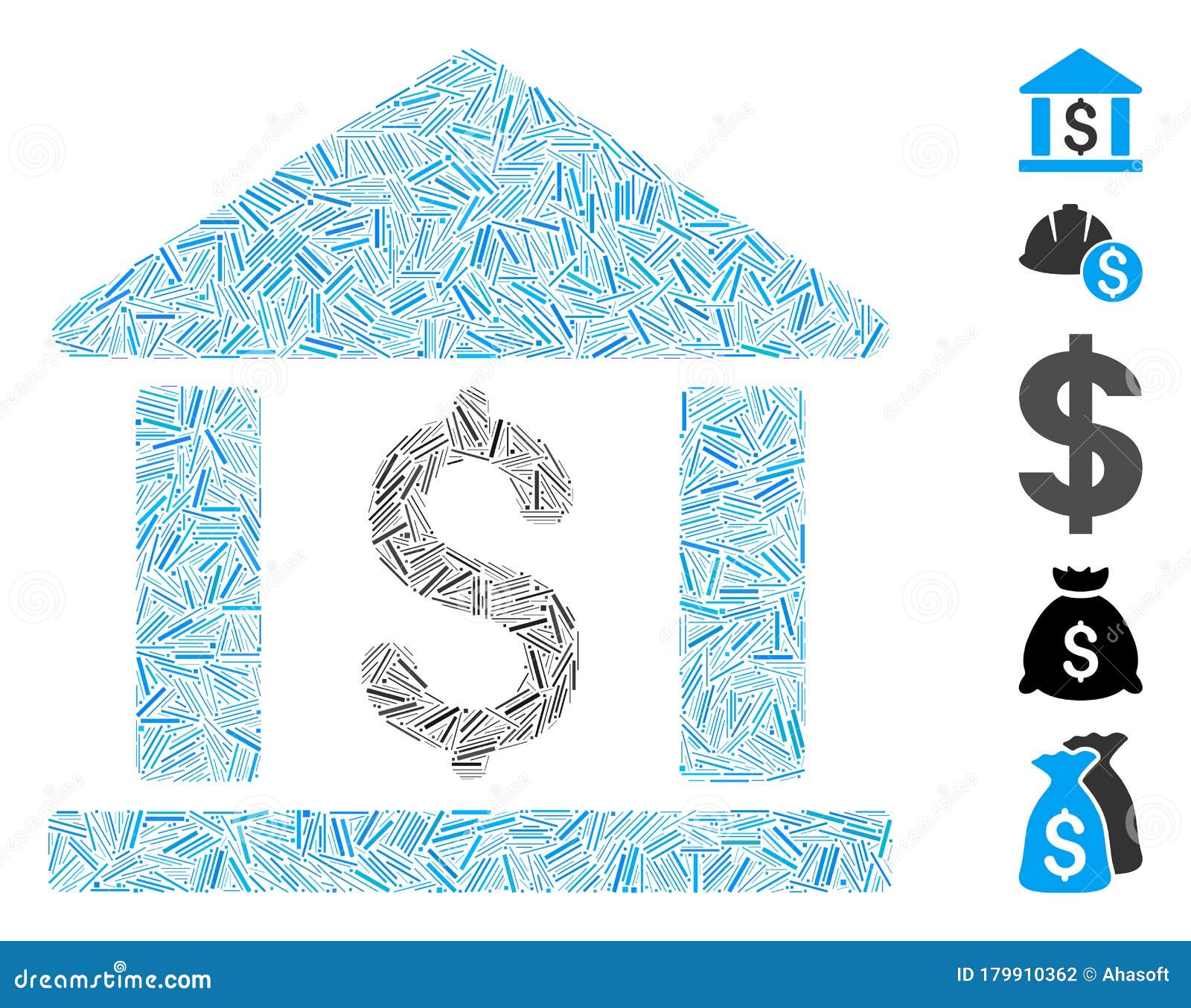 Hatch Dollar Bank Icon Vector Collage Stock Illustration - Illustration ...