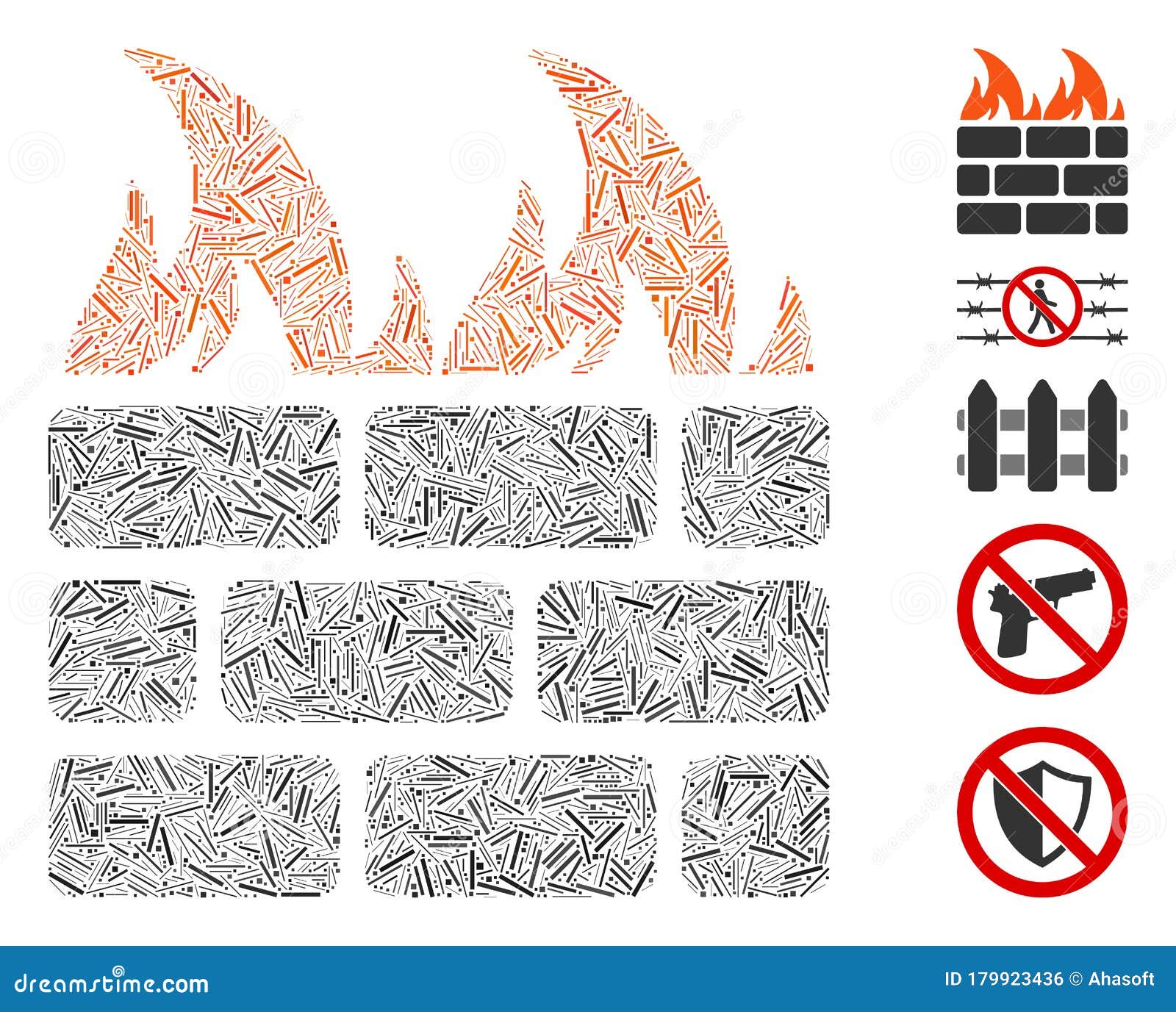 Hatch Fire Wall Icon Vector Collage Stock Illustration - Illustration ...