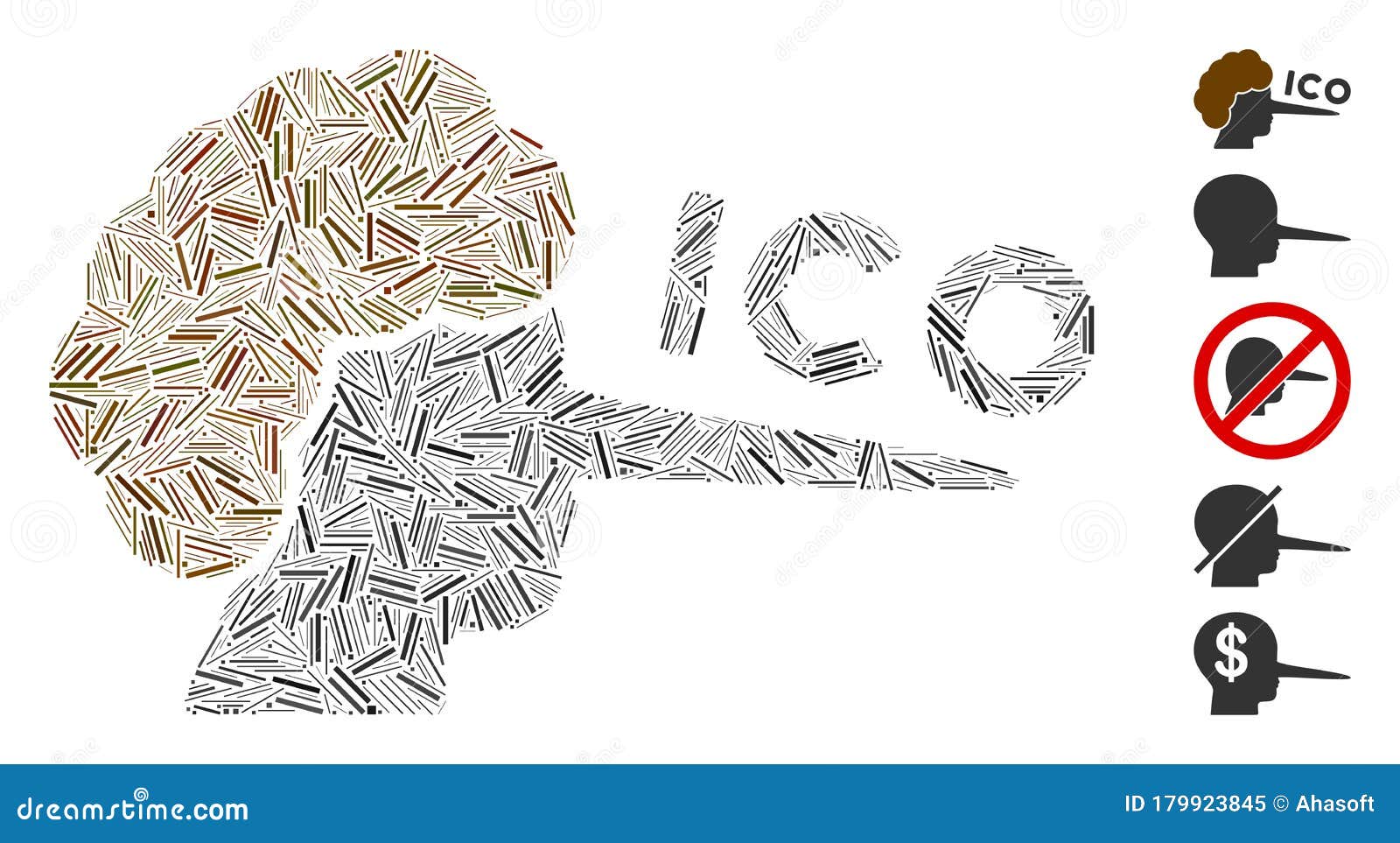 Linear Liar Icon Vector Collage | CartoonDealer.com #226351230