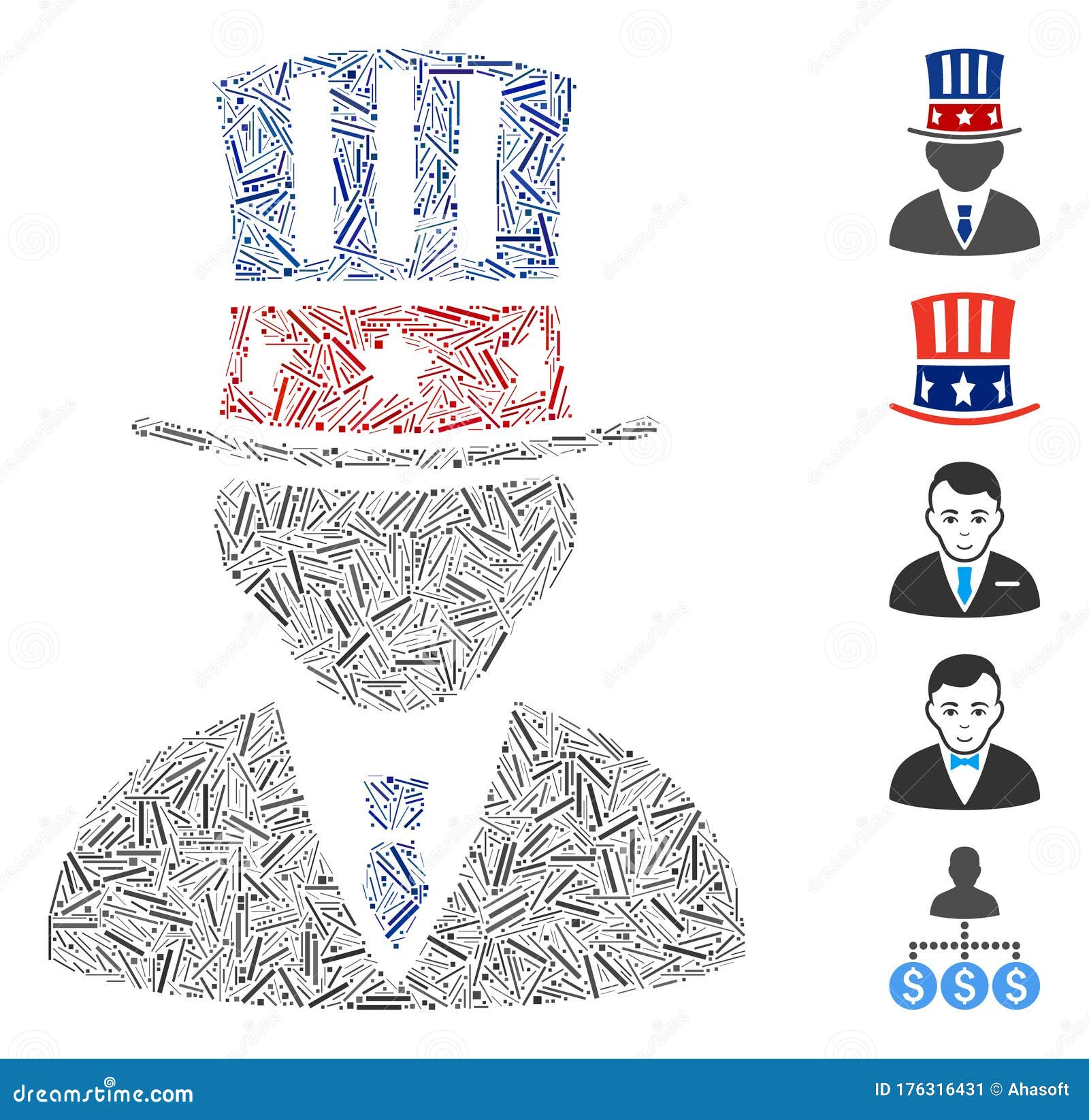Hatch Capitalist Oligarch Icon Vector Collage | CartoonDealer.com ...