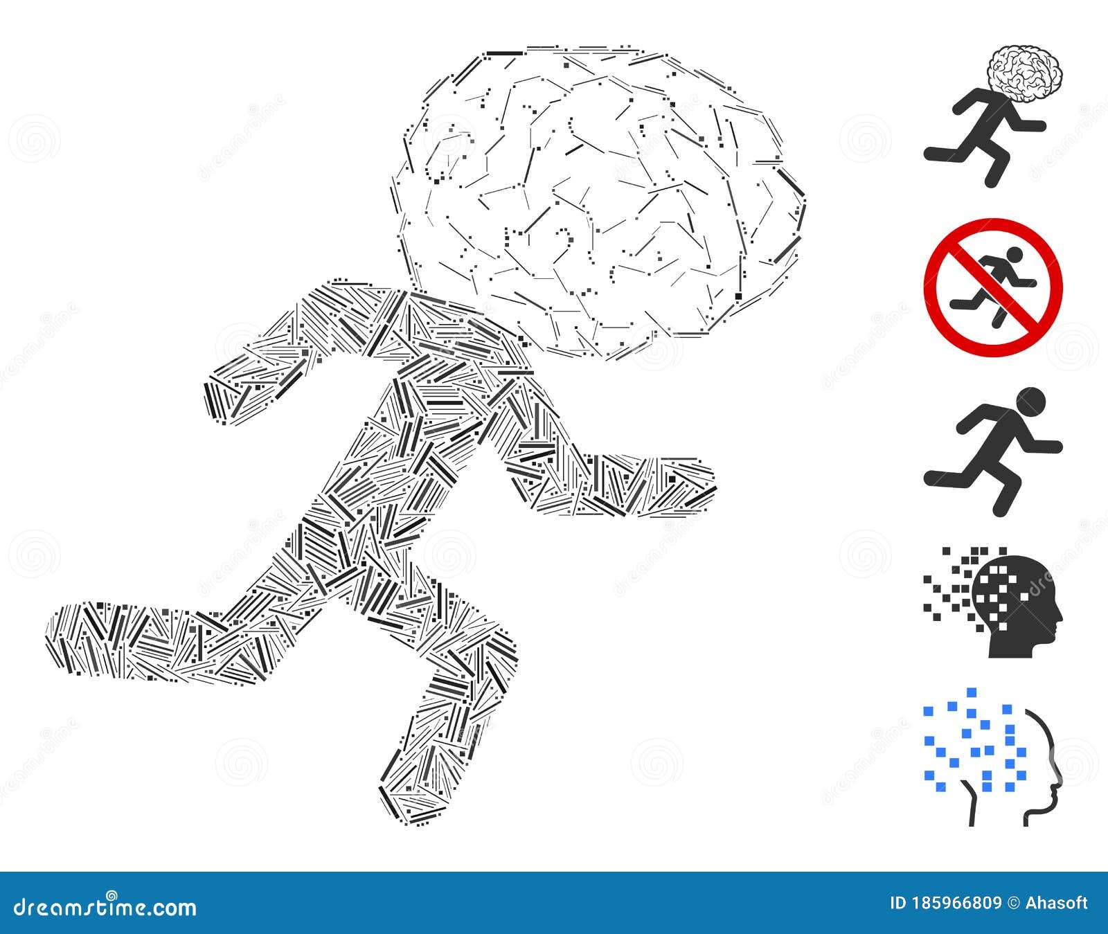 Hatch Mosaic Brain Drain Icon Stock Illustration - Illustration of ...