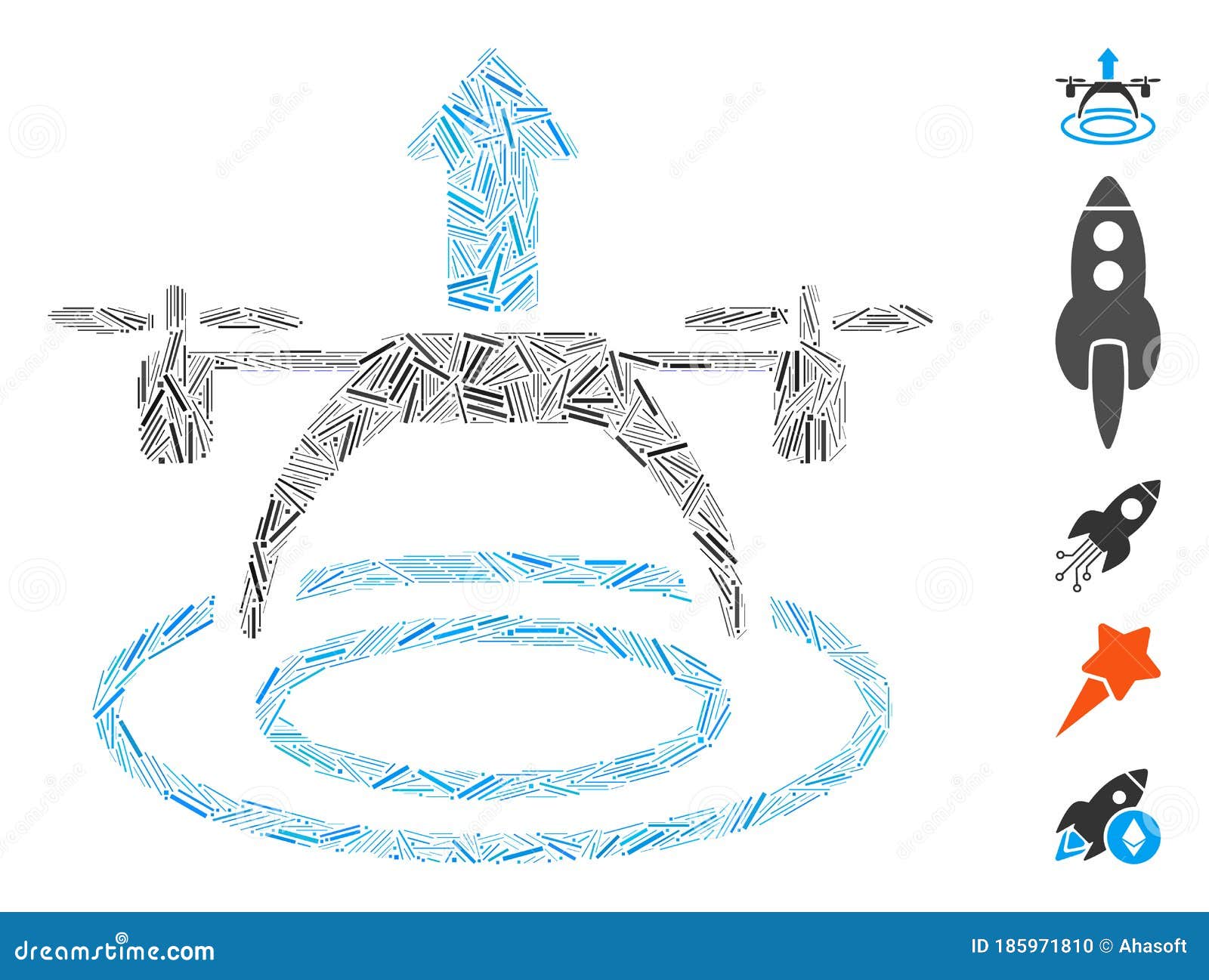 Hatch Mosaic Copter Start Icon Stock Illustration - Illustration of ...