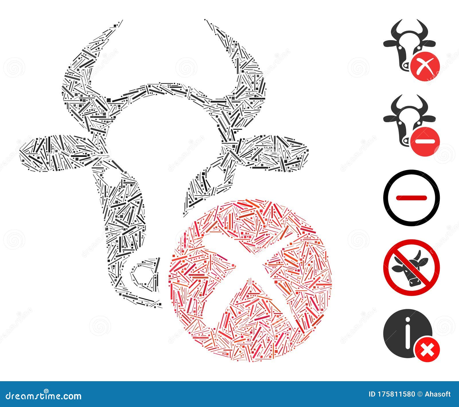 Hatch Mosaic Cow Reject Icon Stock Illustration - Illustration of ...