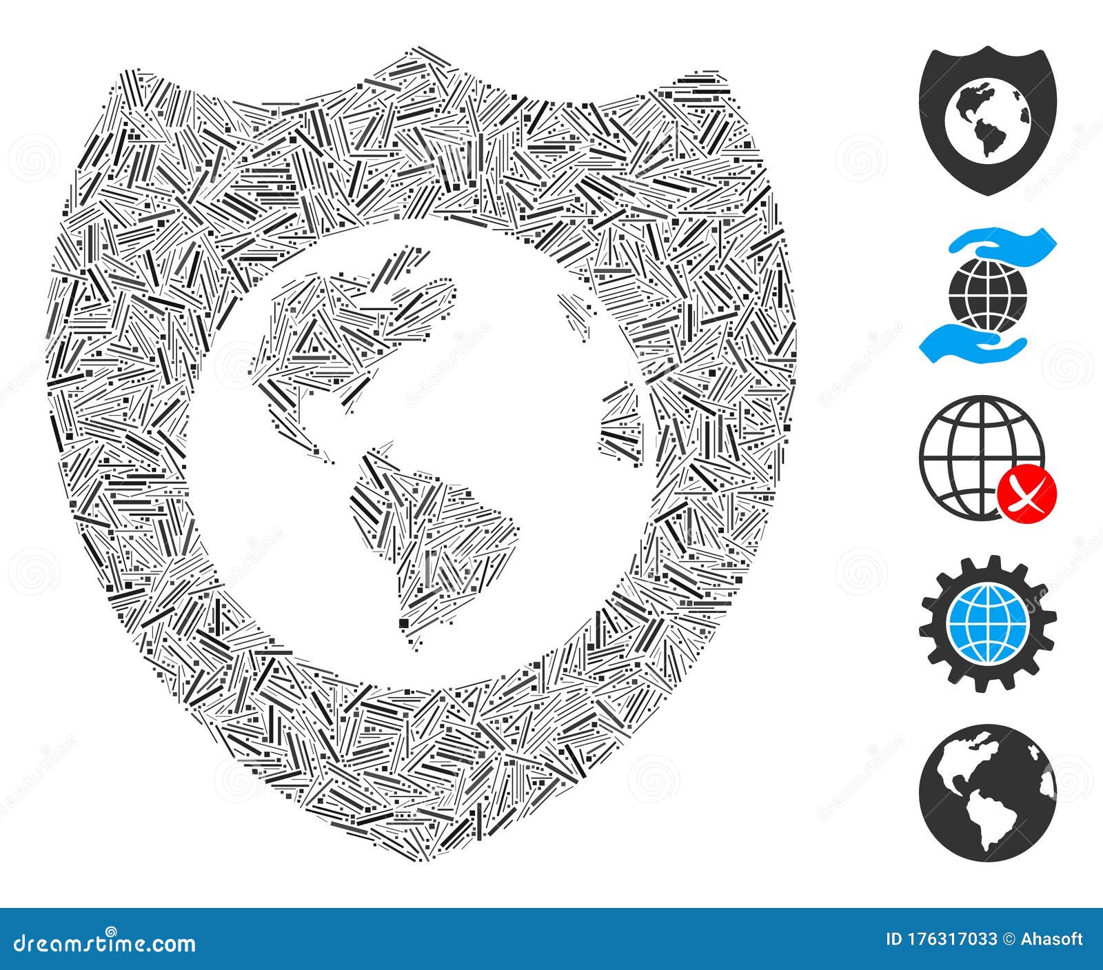 Earth With Shield On Green Background Stock Image | CartoonDealer.com ...