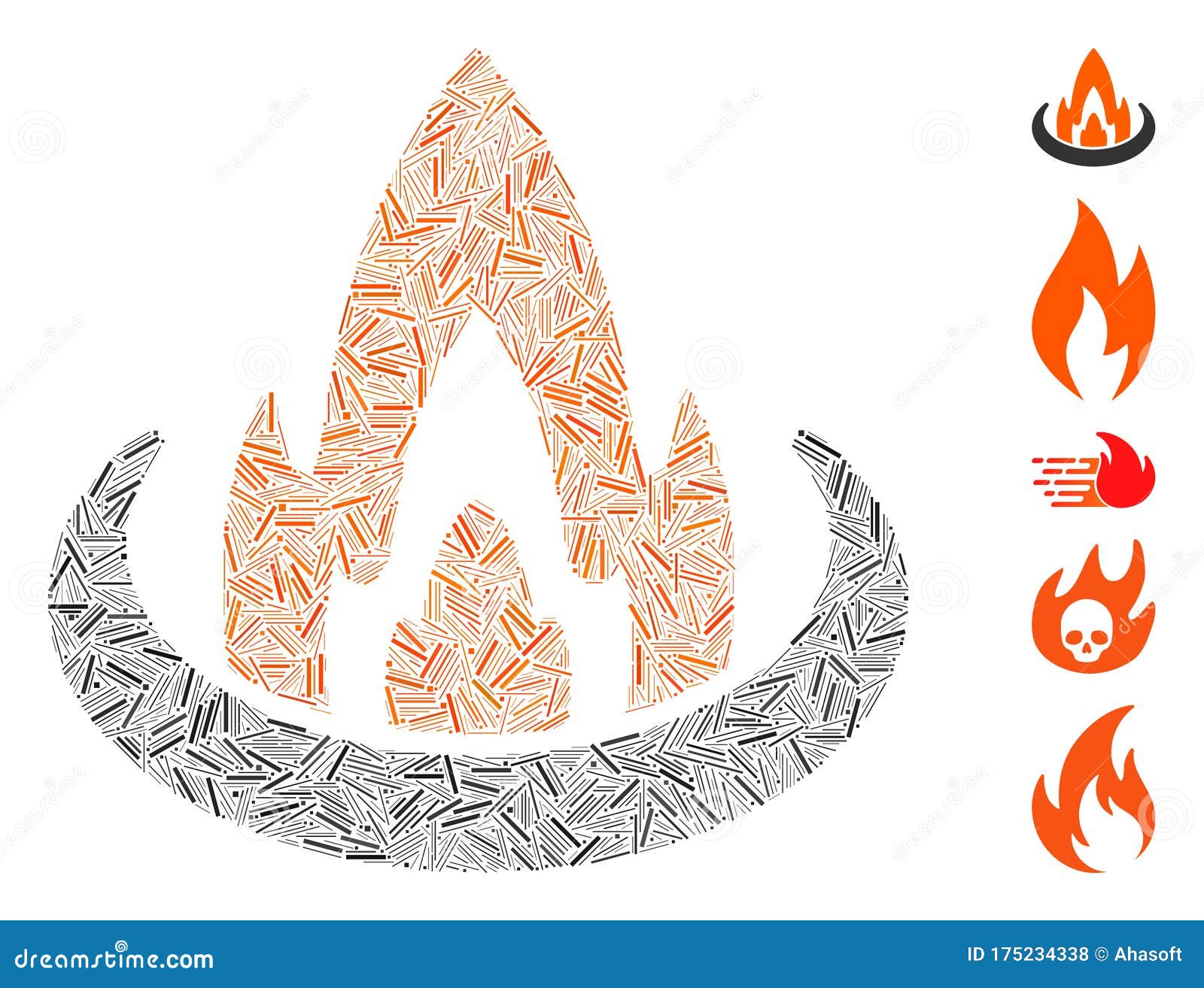 Hatch Campfire Icon Vector Collage Royalty-Free Illustration ...