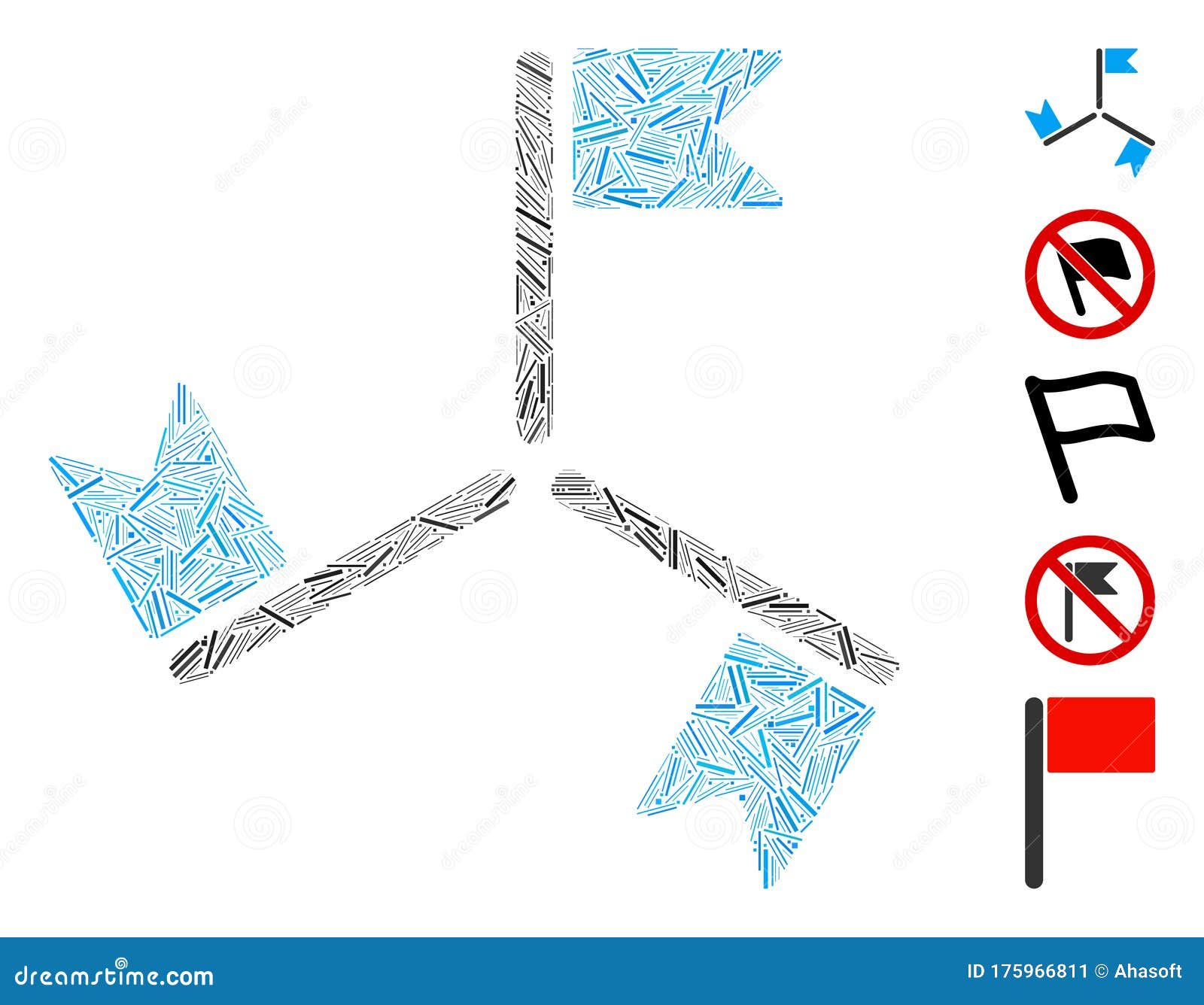 Hatch Mosaic Flags Icon stock illustration. Illustration of combination ...