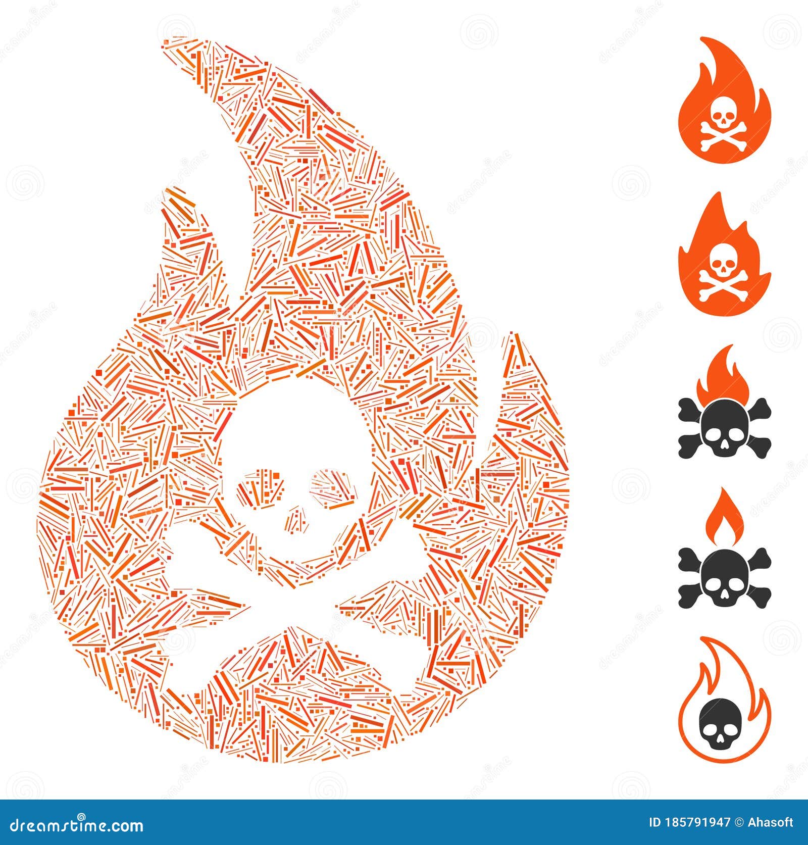 Hatch Mosaic Hell Fire Icon Stock Illustration - Illustration of fiery ...