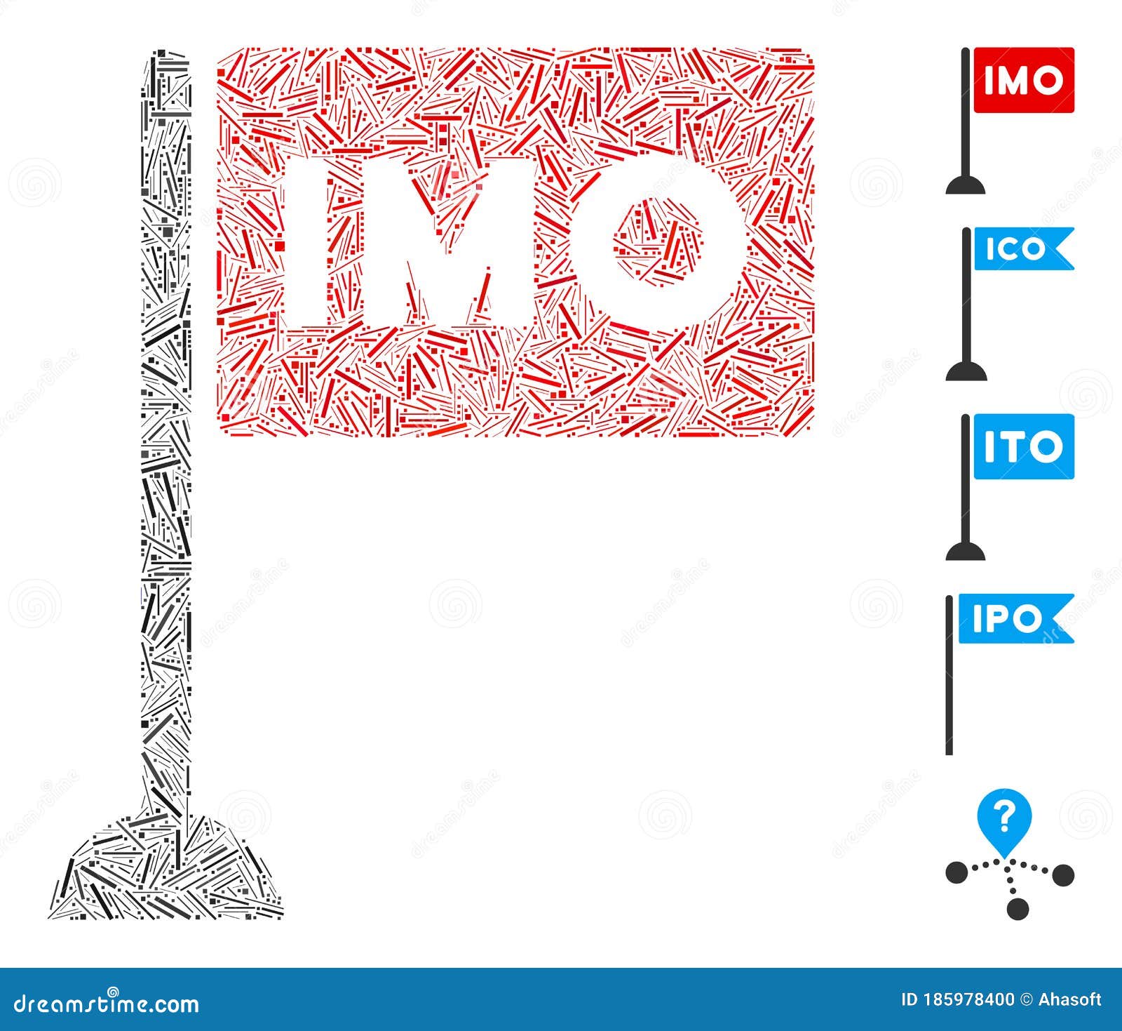 Hatch Mosaic IMO Flag Icon stock illustration. Illustration of composed ...