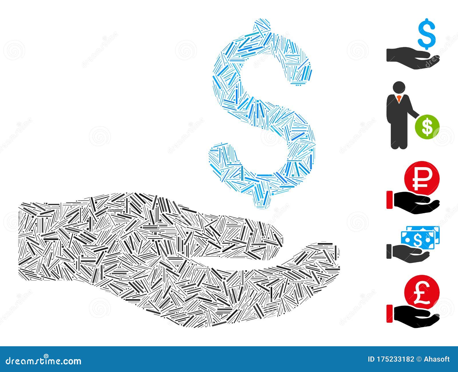 Hatch Mosaic Money Donation Icon Stock Illustration - Illustration of ...