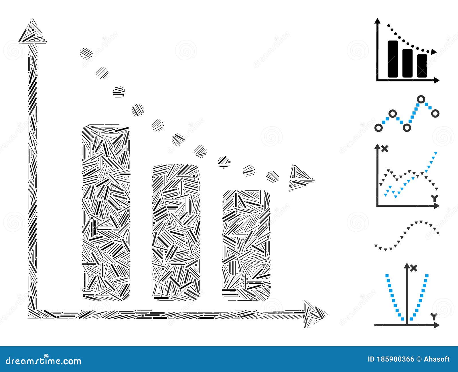 Hatch Mosaic Negative Trend Icon Stock Illustration - Illustration of ...