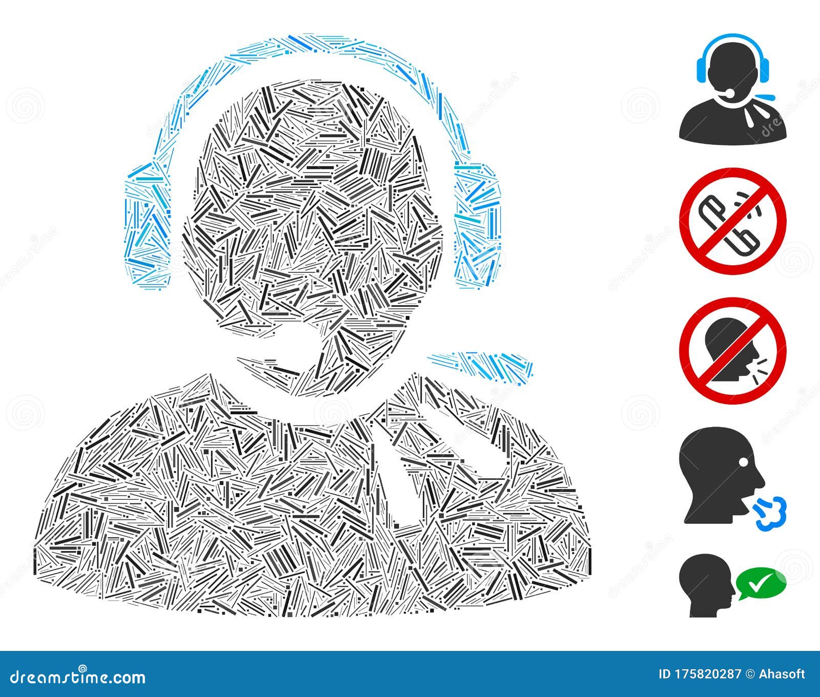 Hatch Mosaic Operator Speech Icon Stock Illustration - Illustration of ...