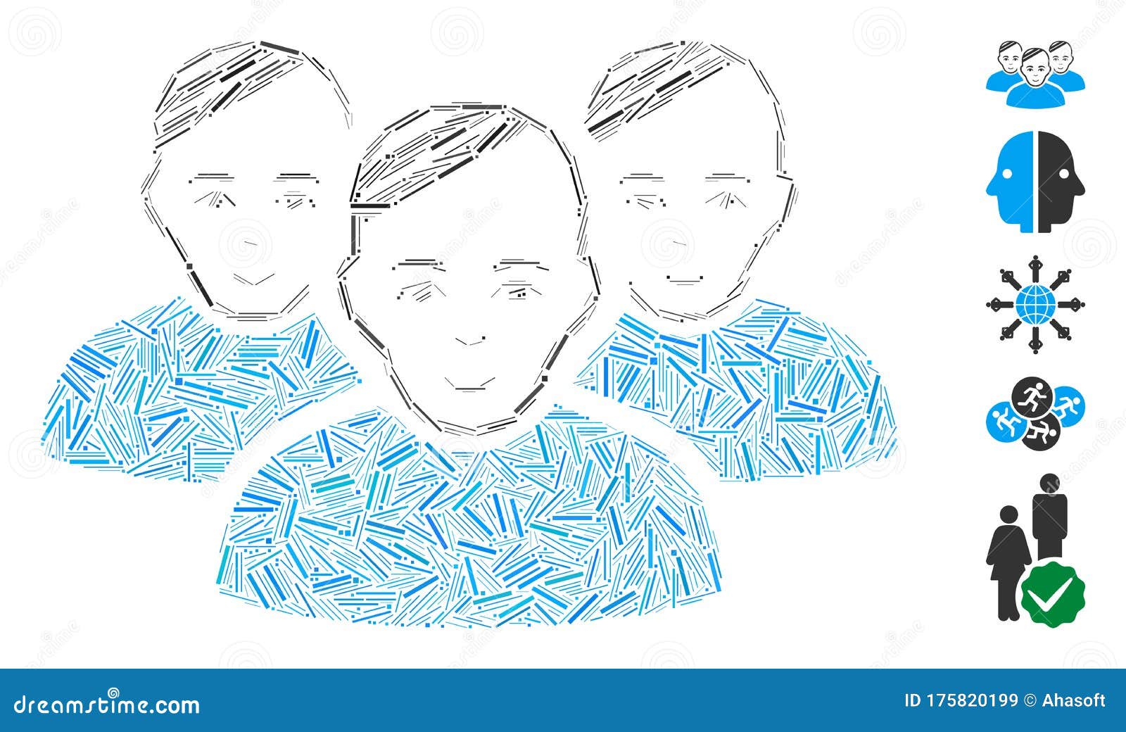 Hatch Mosaic Patient Group Icon Stock Illustration - Illustration of ...