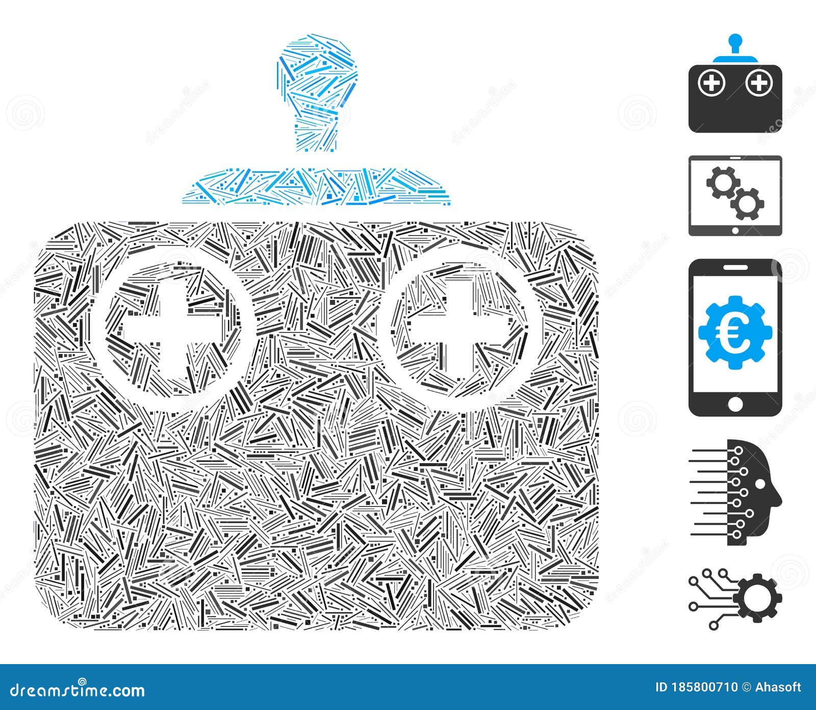 Mosaic Remote Control Device With Textured St. George S Seal Vector ...