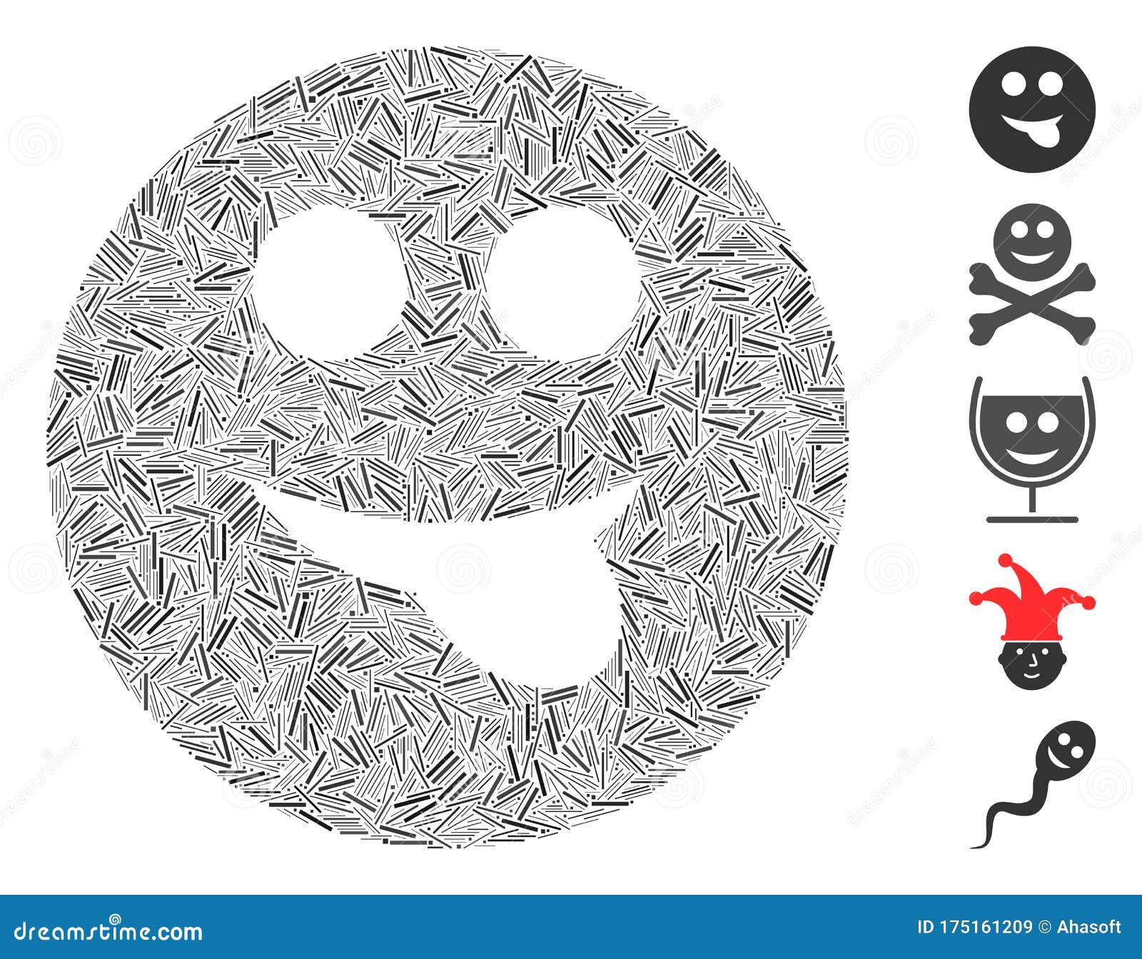 Mosaic Tongue Smiley Message With Textured Delicious Beer Seal Stock ...