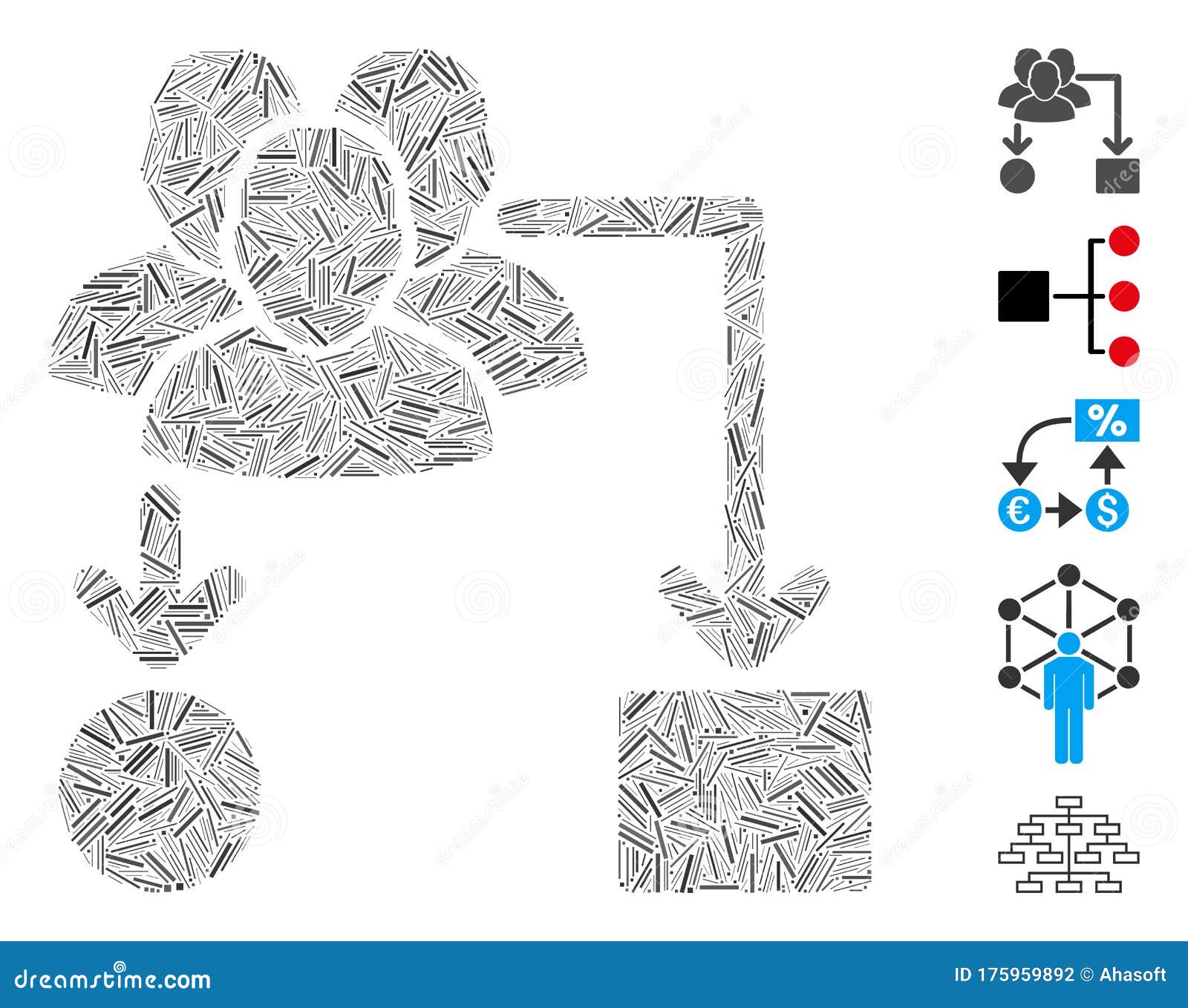 Hatch Mosaic User Routing Scheme Icon Stock Illustration - Illustration ...