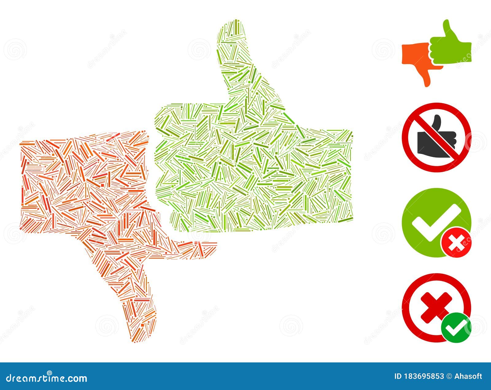 Hatch Rate Thumbs Icon Vector Collage Stock Illustration - Illustration ...