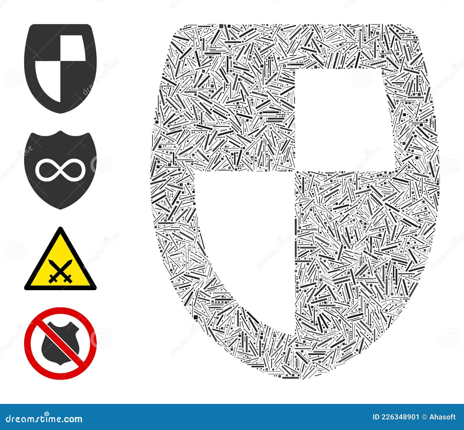 Hatch Shield Icon Vector Collage Stock Vector - Illustration of collage ...