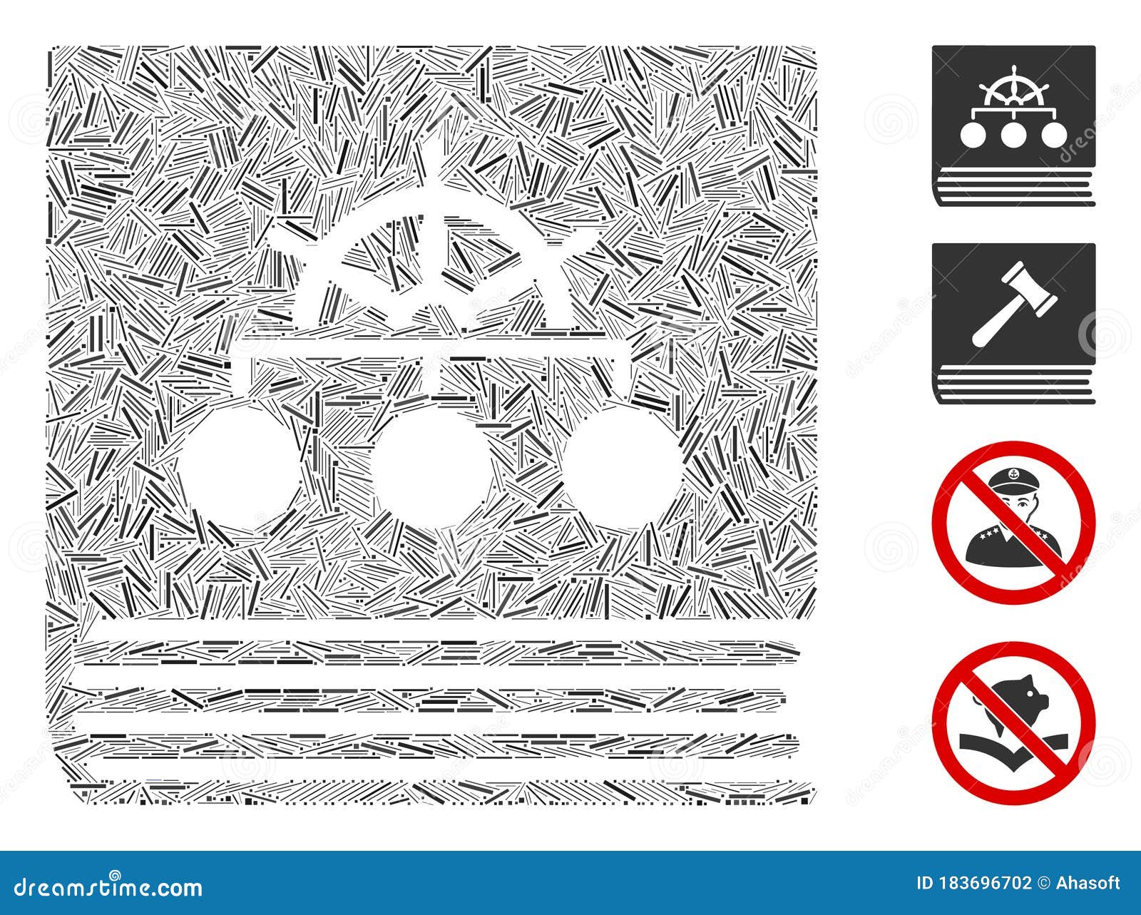 Hatch Ship Guide Book Icon Vector Collage Stock Illustration ...