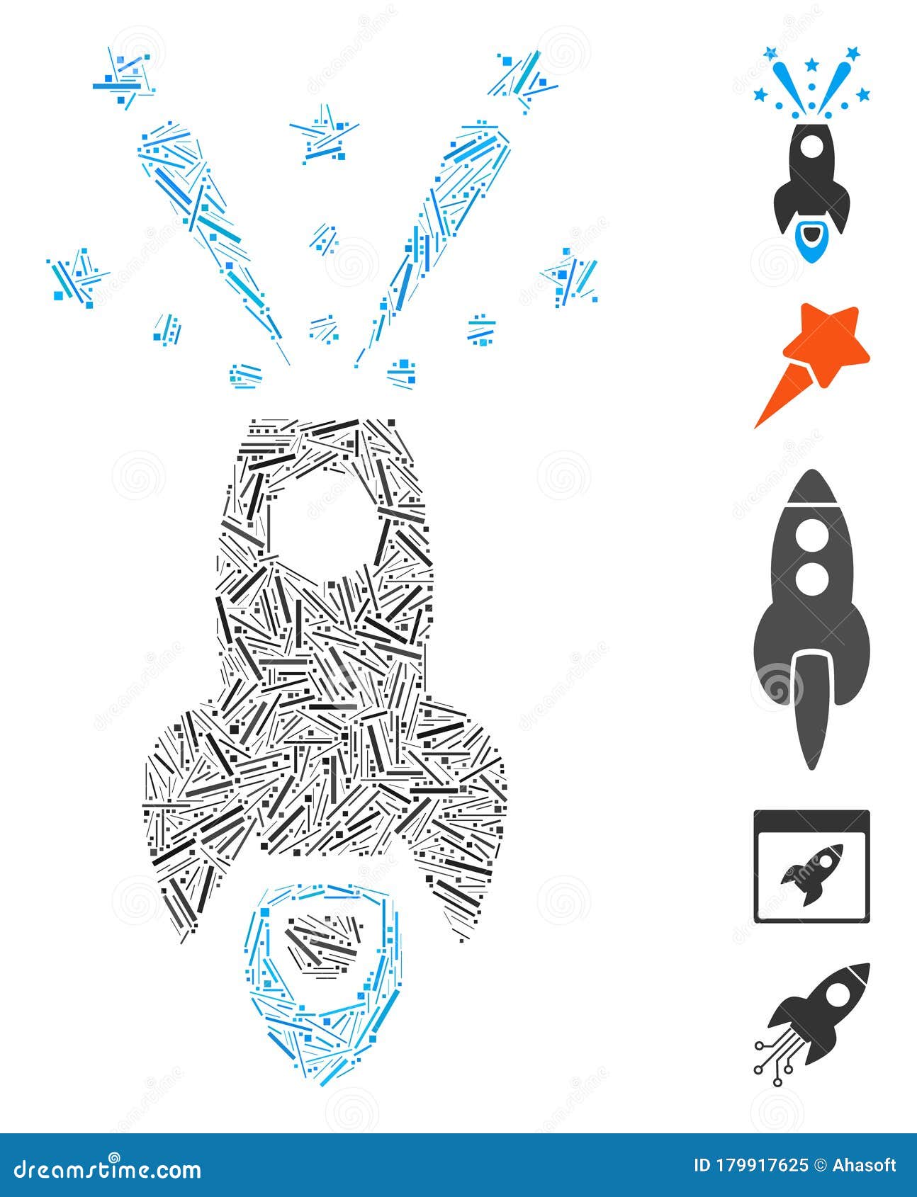Hatch Space Rocket Boom Icon Vector Mosaic Stock Illustration ...