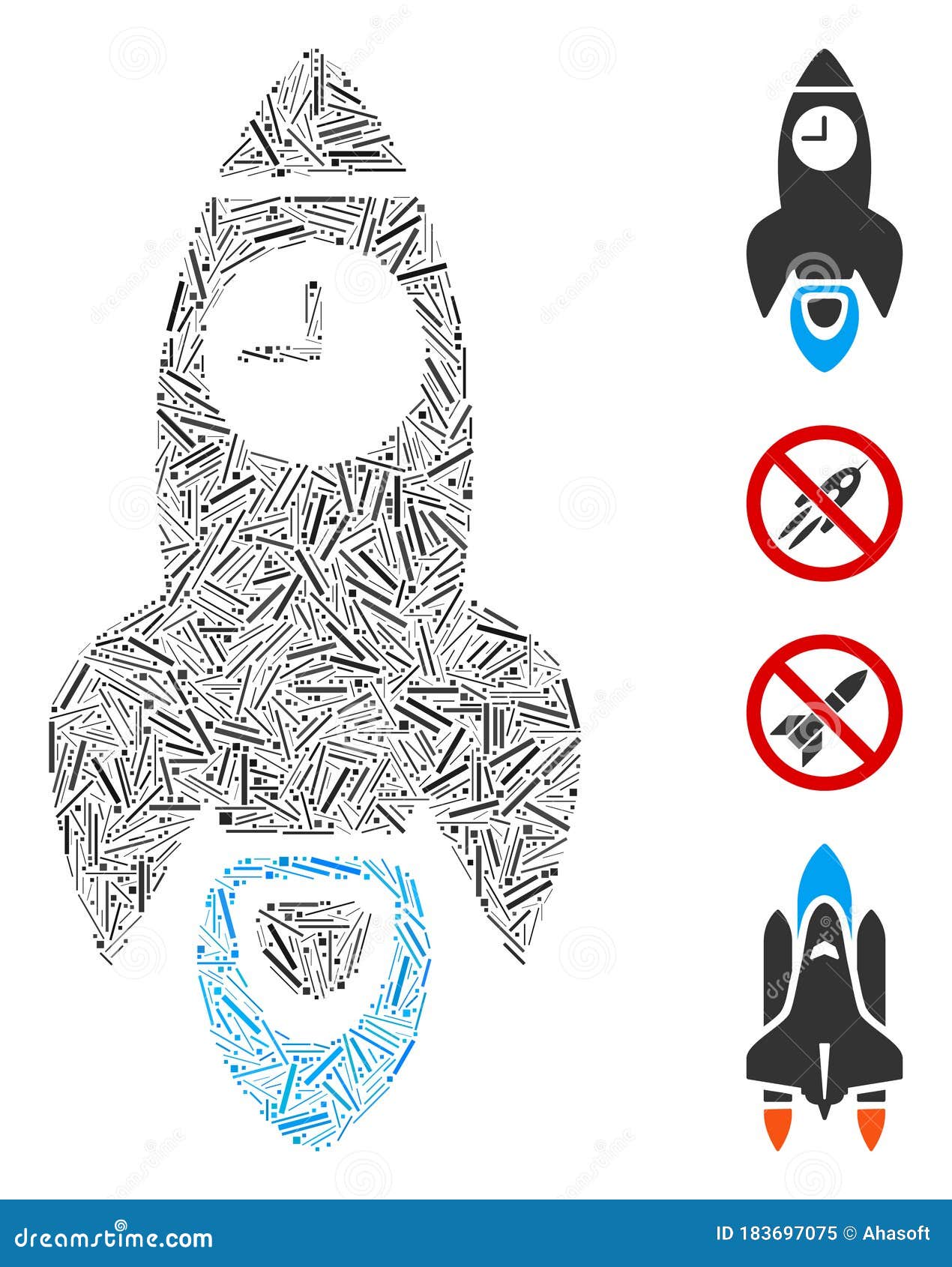 Hatch Space Shuttle Icon Vector Collage | CartoonDealer.com #214441104