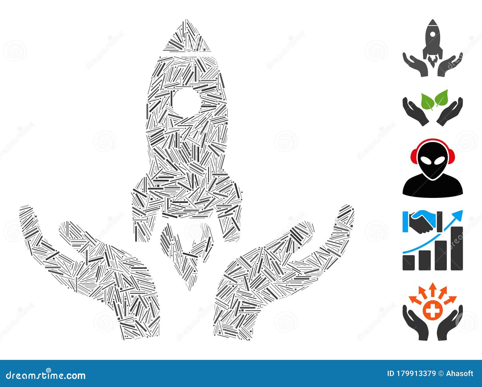 Hatch Space Startup Support Hands Icon Vector Collage Stock ...