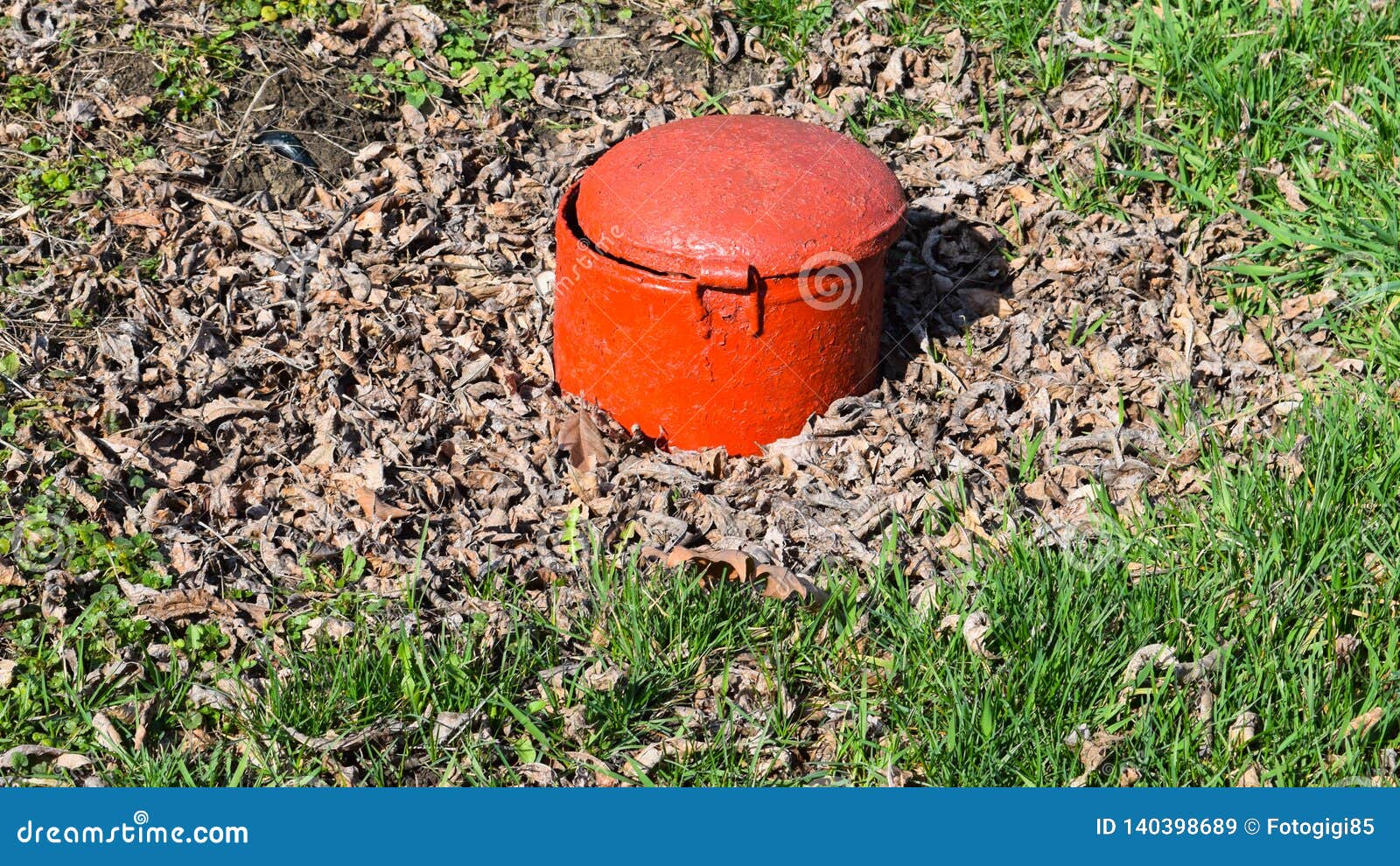 Hatch Steel, Red Color. in Park There is a Stock Image - Image of ...