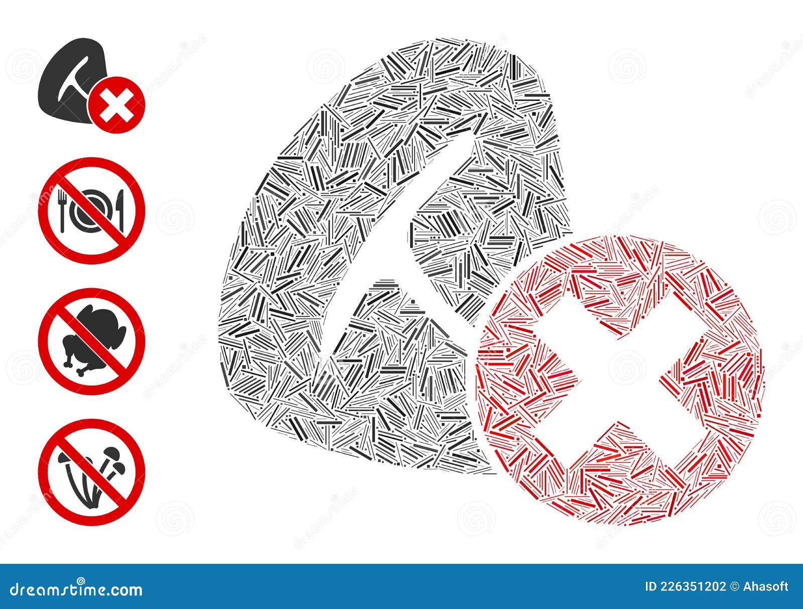 Hatch Stop Meat Eating Icon Vector Mosaic Stock Vector - Illustration ...
