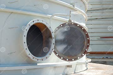 Hatch at the tank. stock image. Image of environment, blue - 6929301