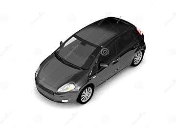 Hatchback Black Car Top View Stock Illustration - Illustration of auto ...