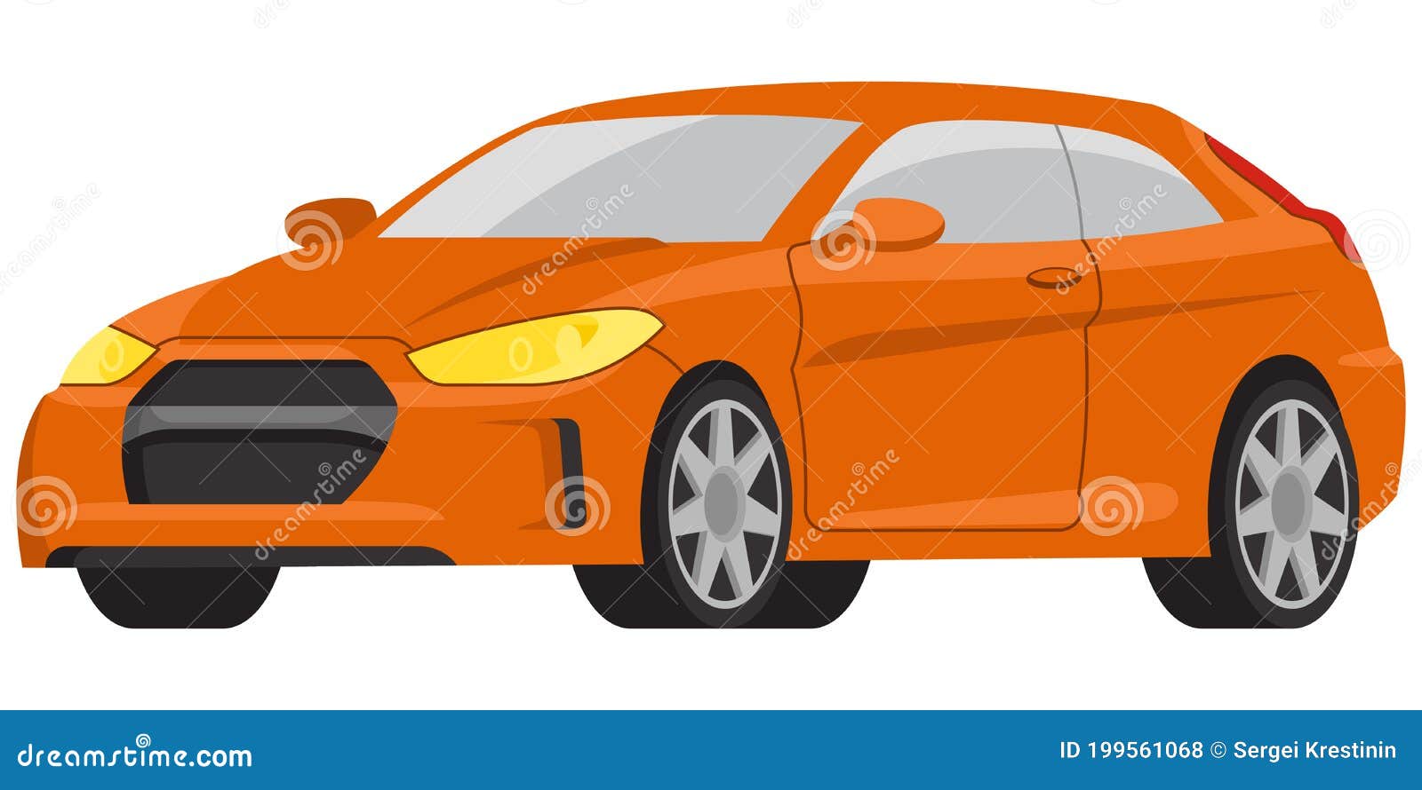 Hatchback Car in Different Views Stock Illustration - Illustration of ...