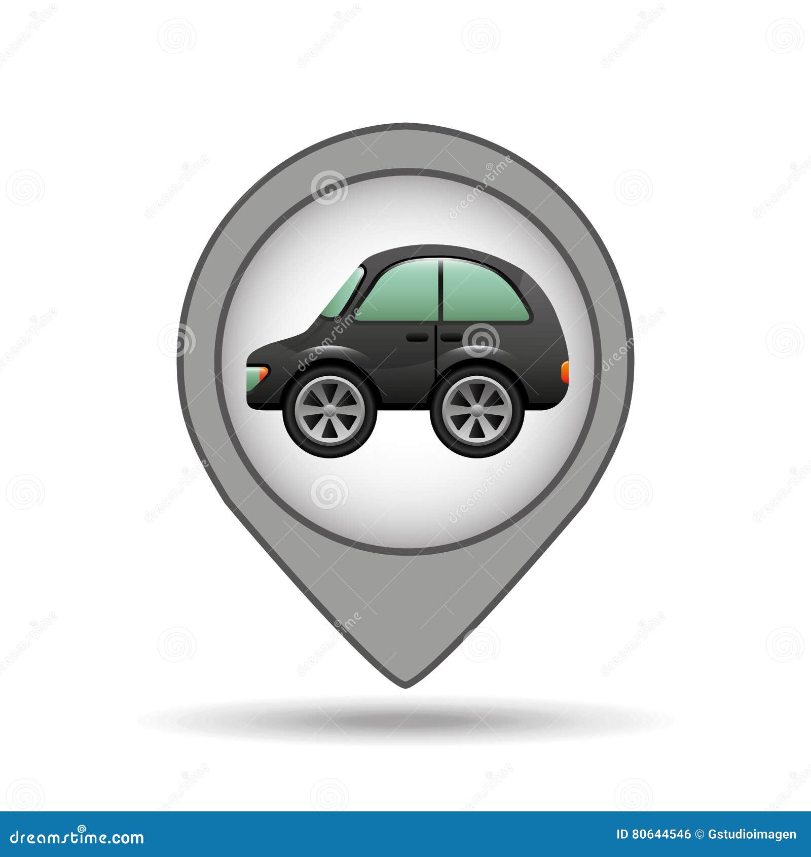Hatchback Car Icon Map Pointer Stock Vector - Illustration of sign ...