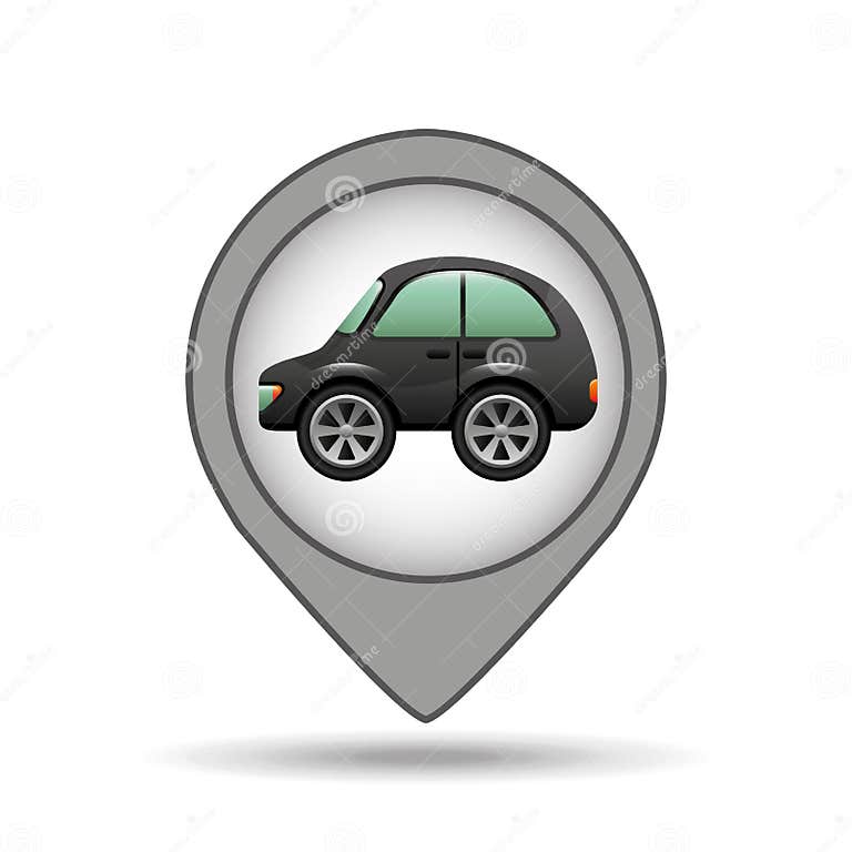 Hatchback Car Icon Map Pointer Stock Vector - Illustration of sign ...