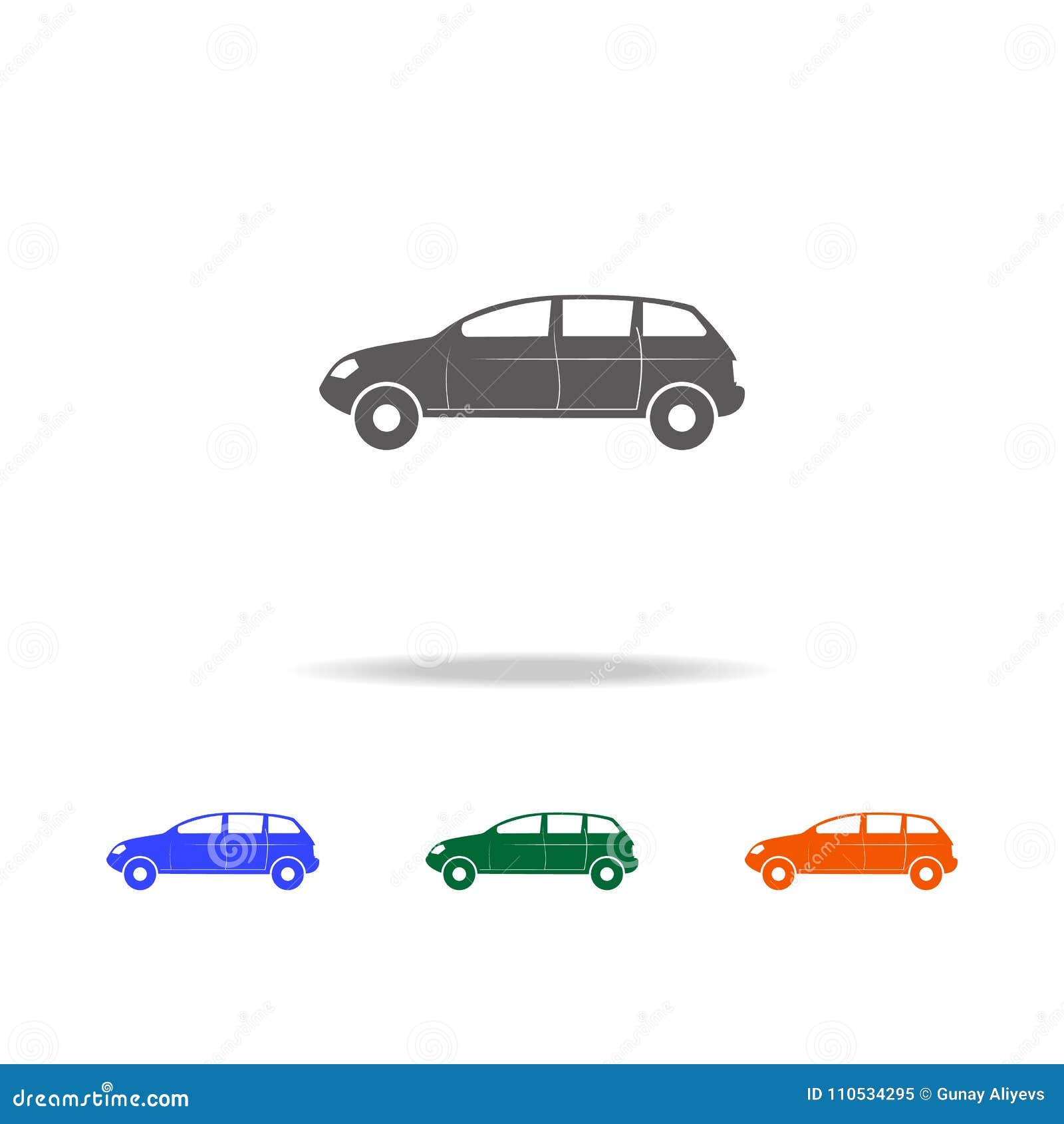 Hatchback Car Icon. Types of Cars Elements in Multi Colored Icons for ...