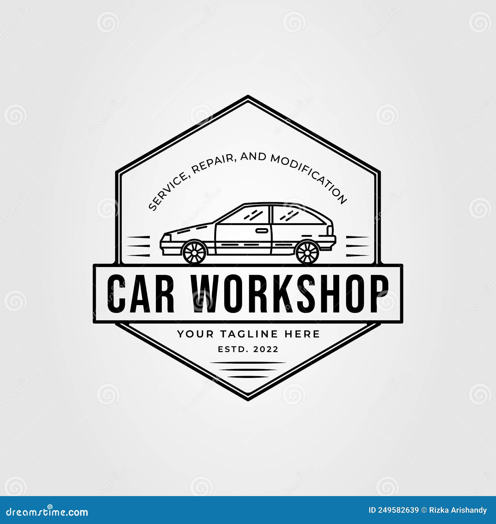 Hatchback Car or Vehicle Workshop Logo Vector Illustration Design Stock ...
