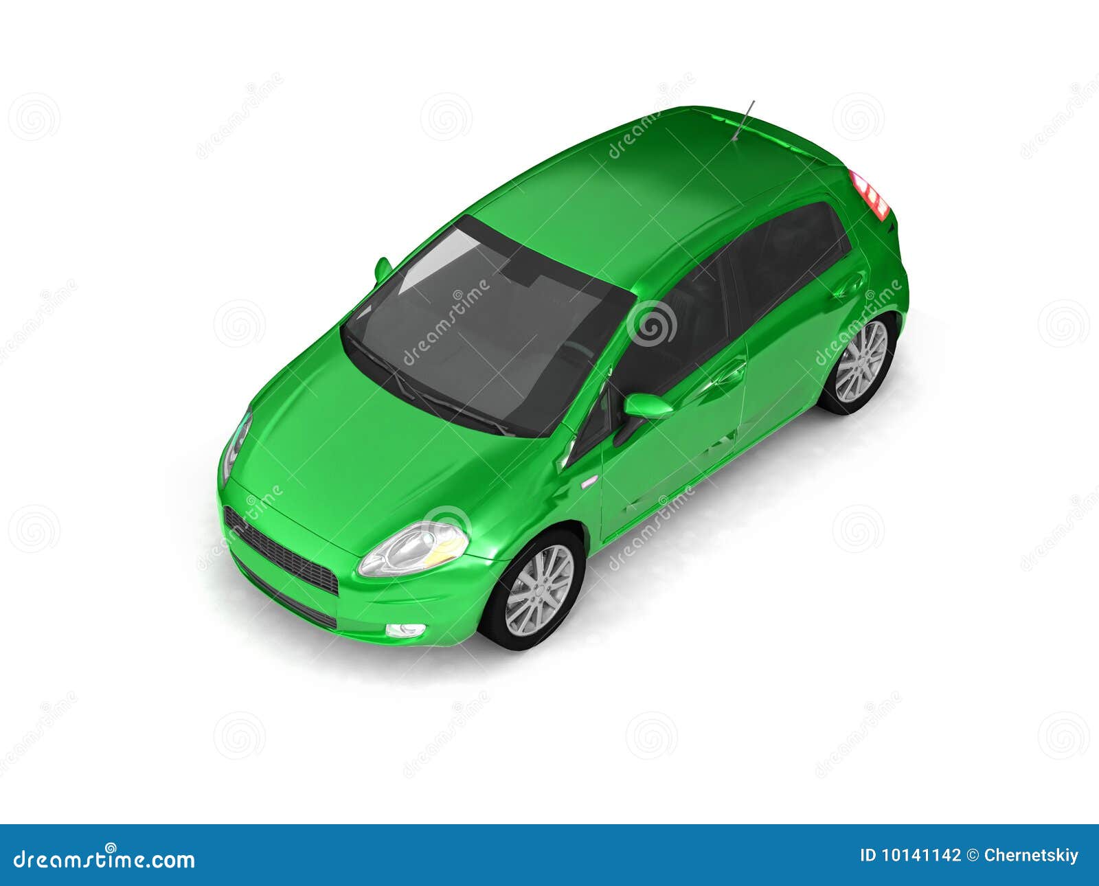 Hatchback Green Car Top View Stock Illustration - Illustration of ...