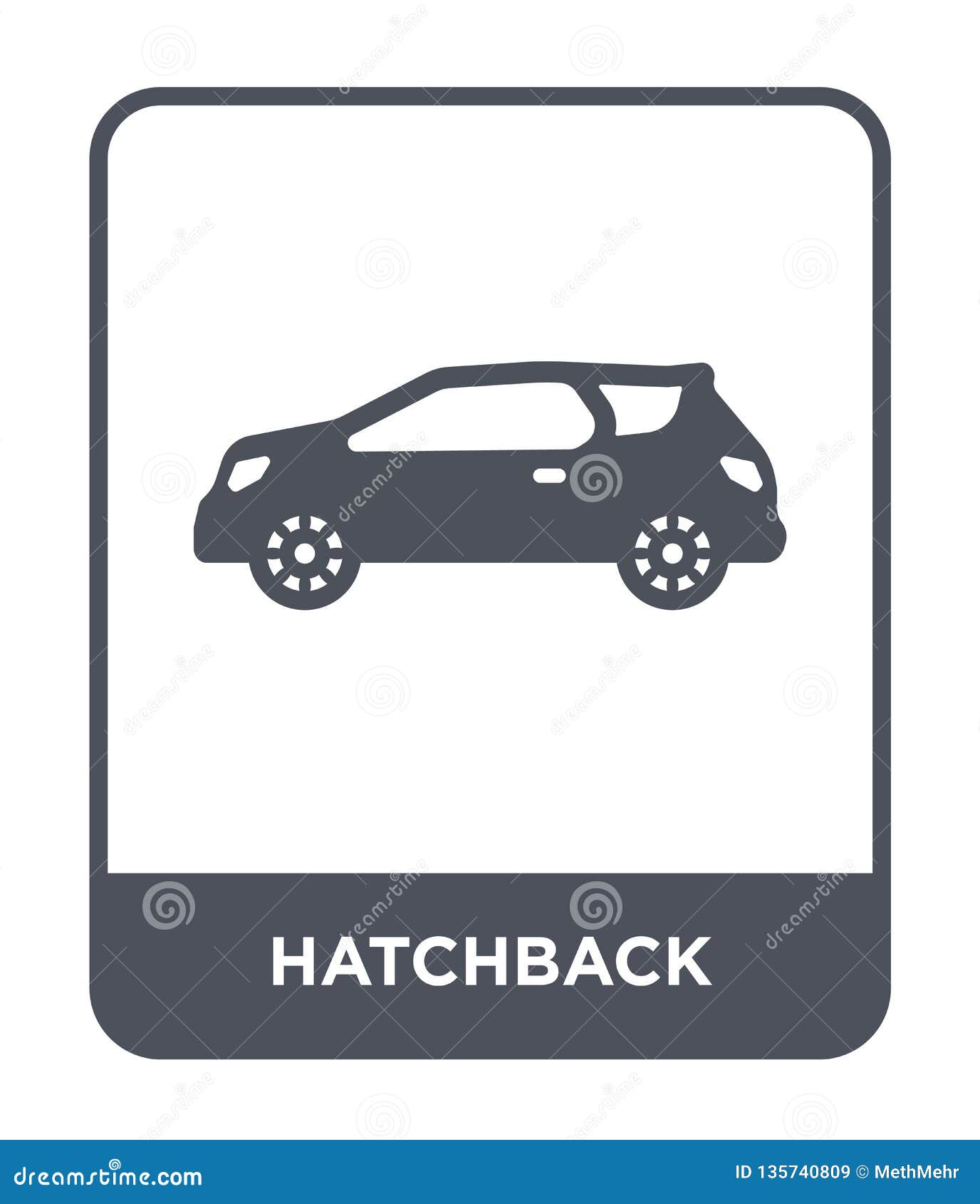 Hatchback Icon in Trendy Design Style. Hatchback Icon Isolated on White ...