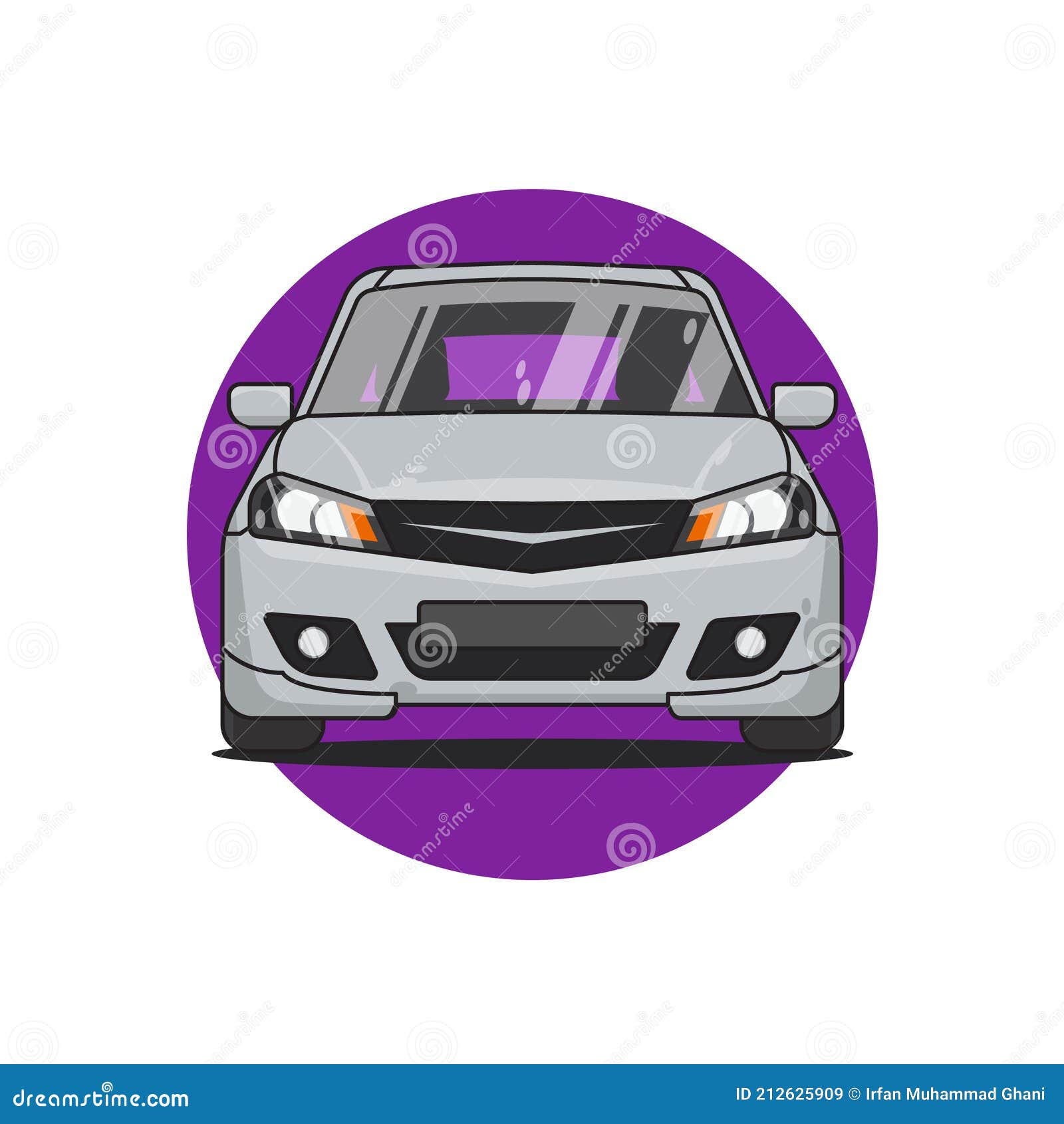 Hatchback Modern Car Front View, Vector Illustration Stock Vector ...