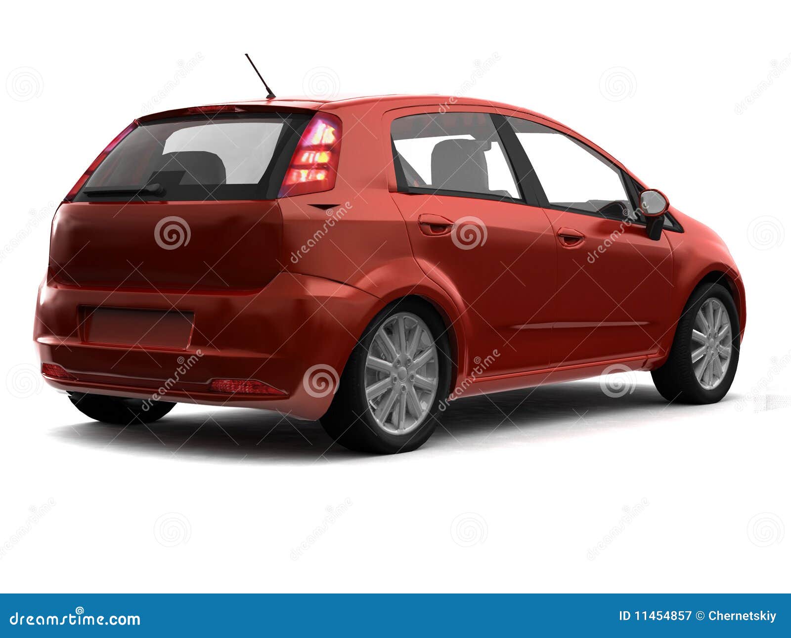 Hatchback Red Car Back View Stock Illustration - Illustration of back ...