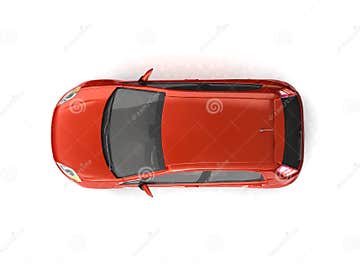 Hatchback red car top view stock illustration. Illustration of ...